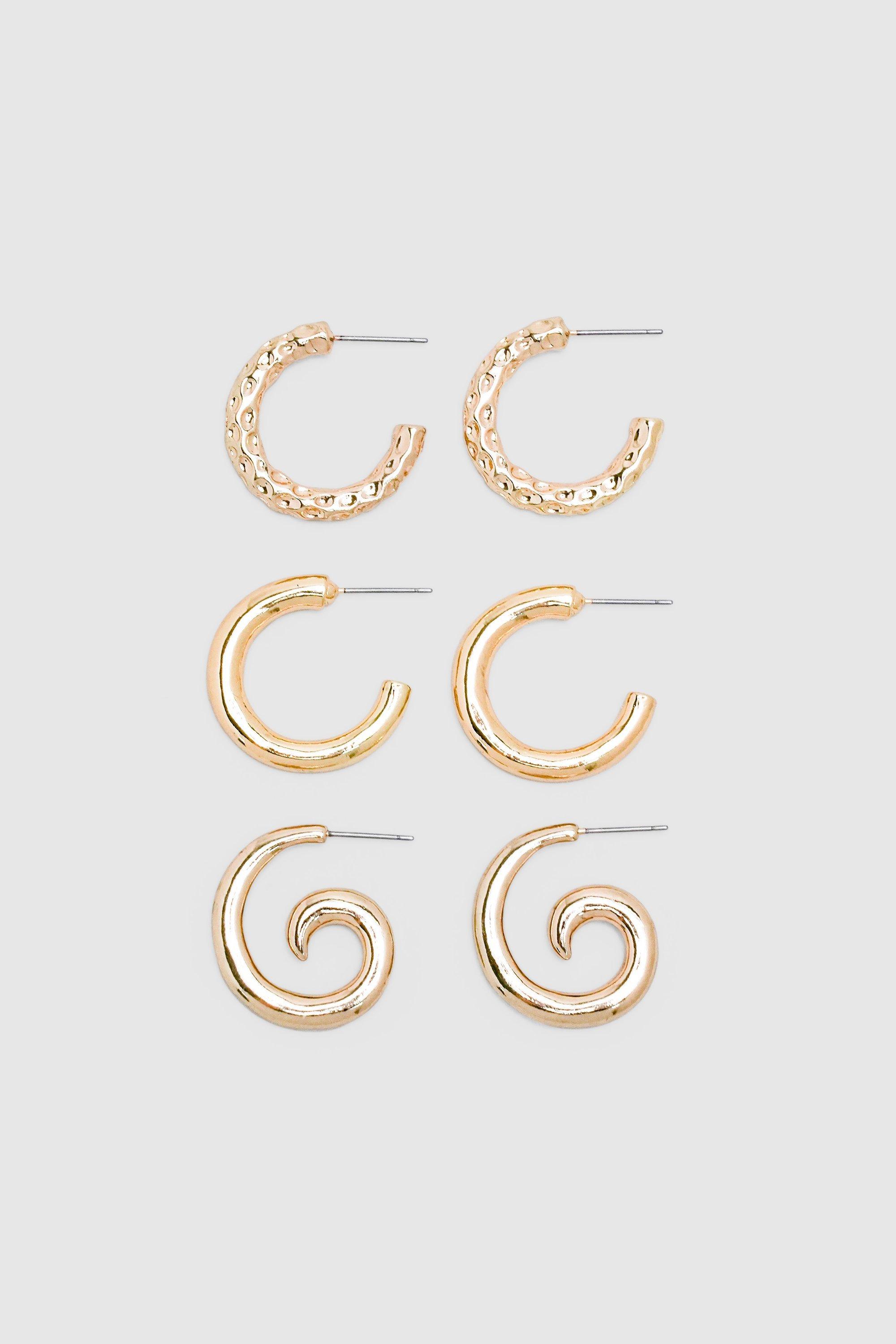 3 Pack Hoop Earrings