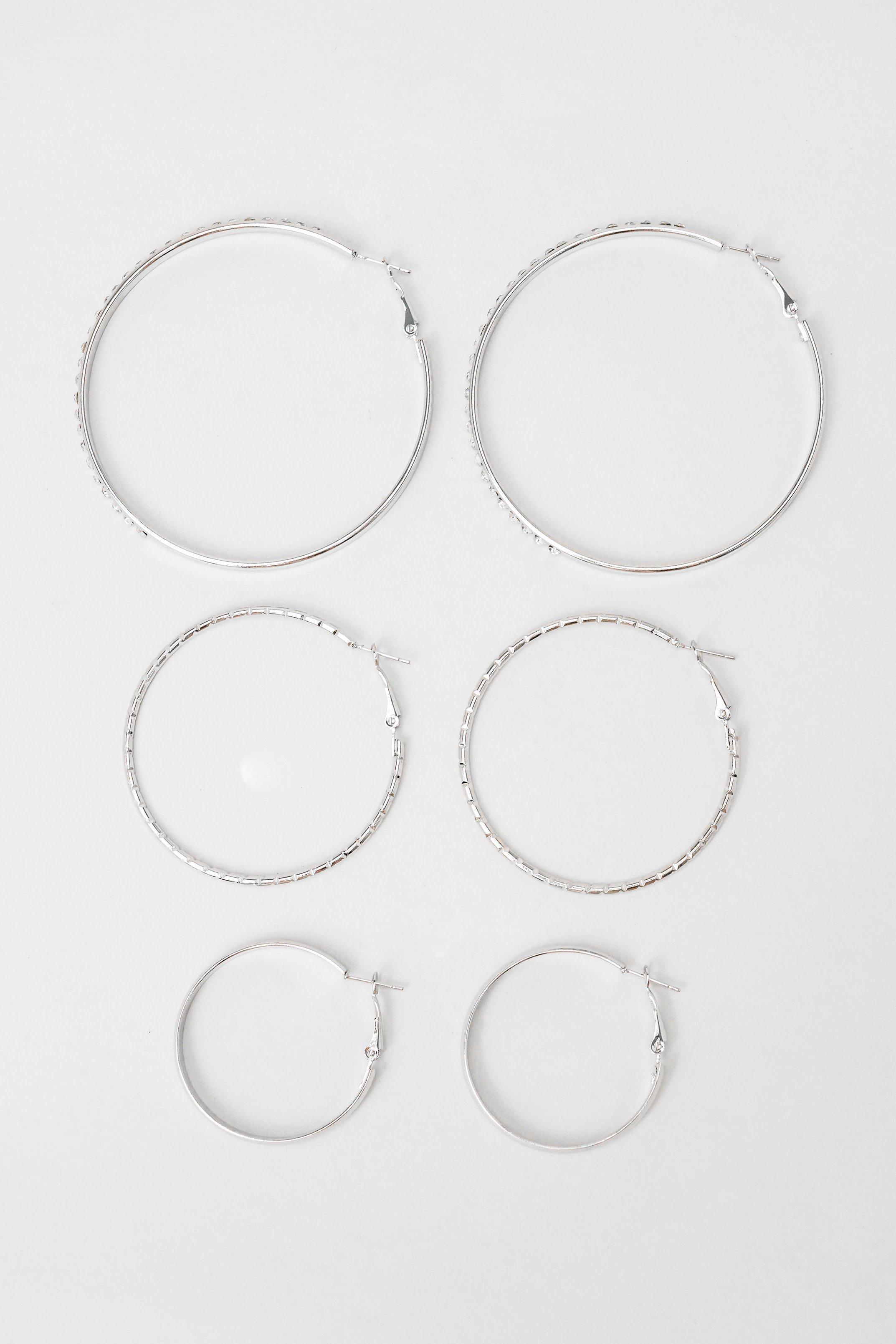 3 Pack Hoop Earrings