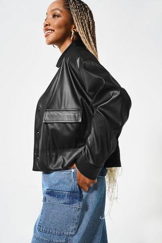 Pleather Shacket