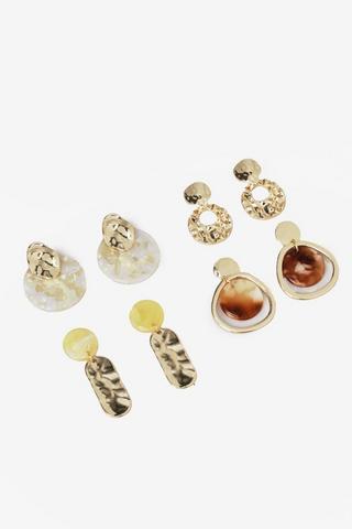 4 Pack Drop Stud Earrings