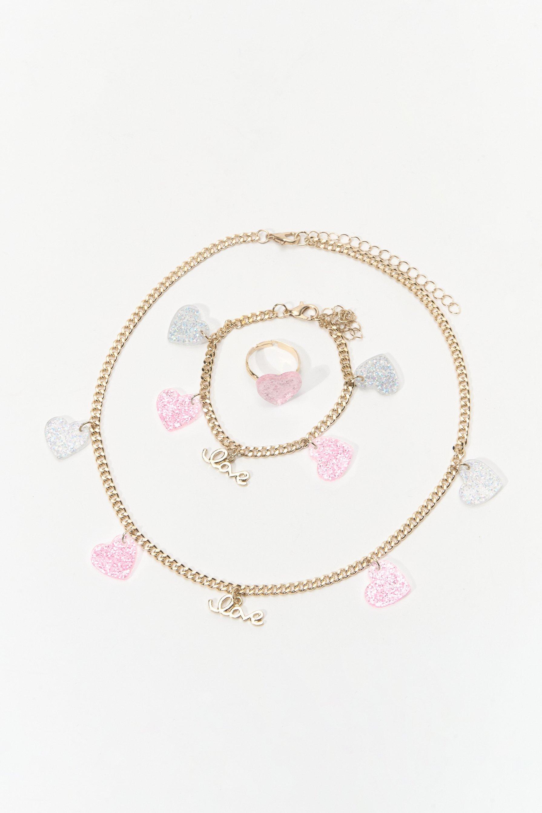 3 Pack Heart Jewellery Set