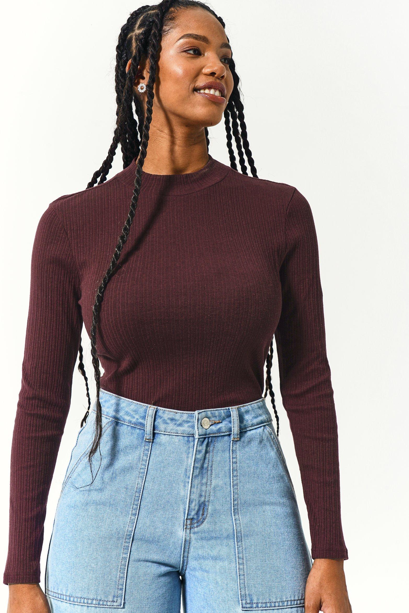 Ribbed Turtle Neck Top