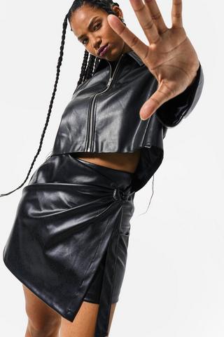 Pleather Skort
