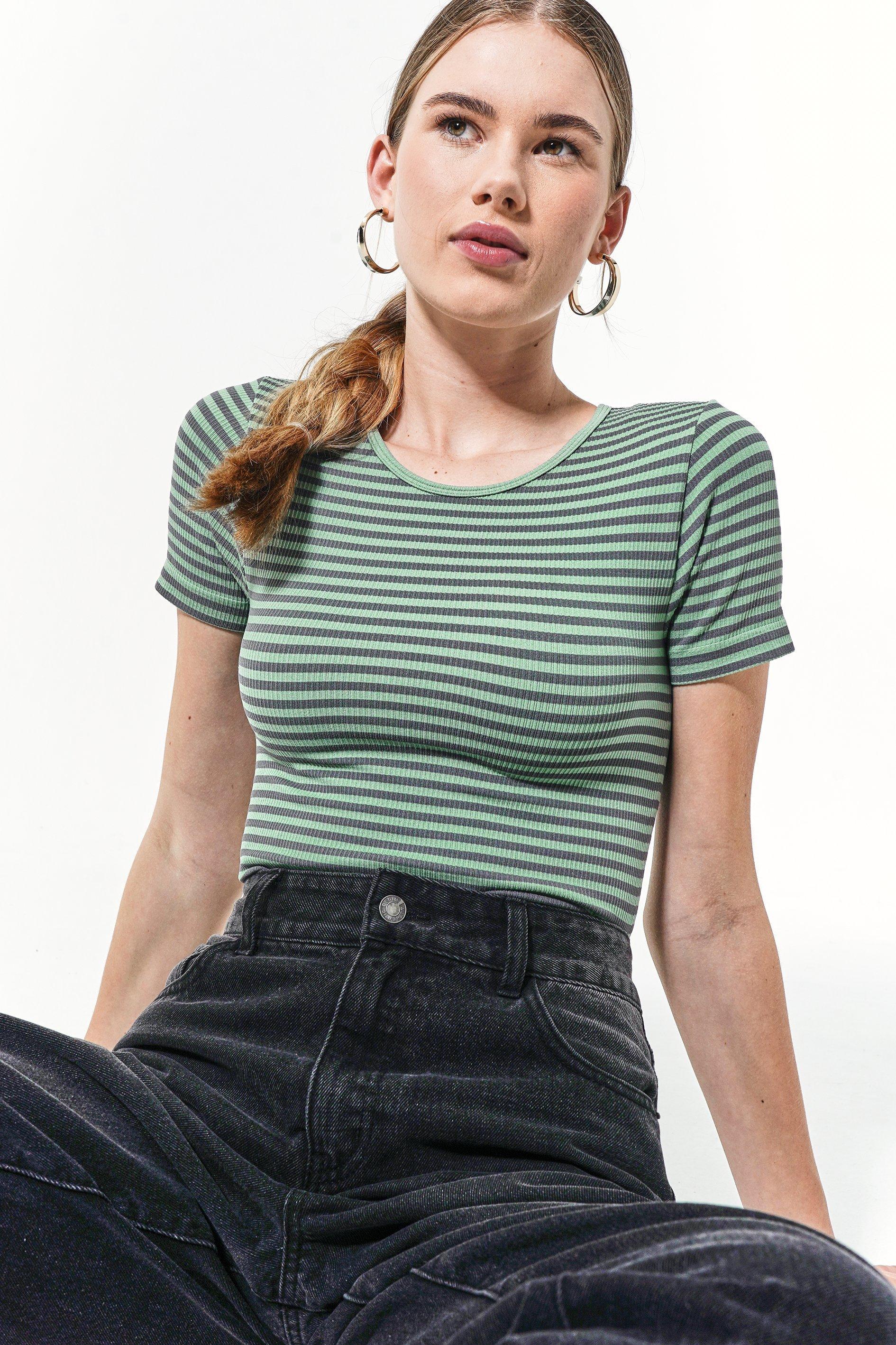 Seamless Stripe Fitted Top