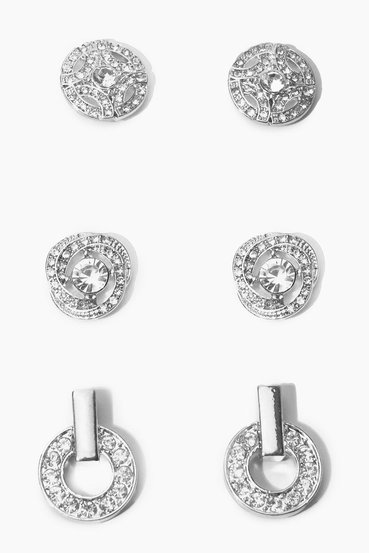 3 Pack Stud Earrings