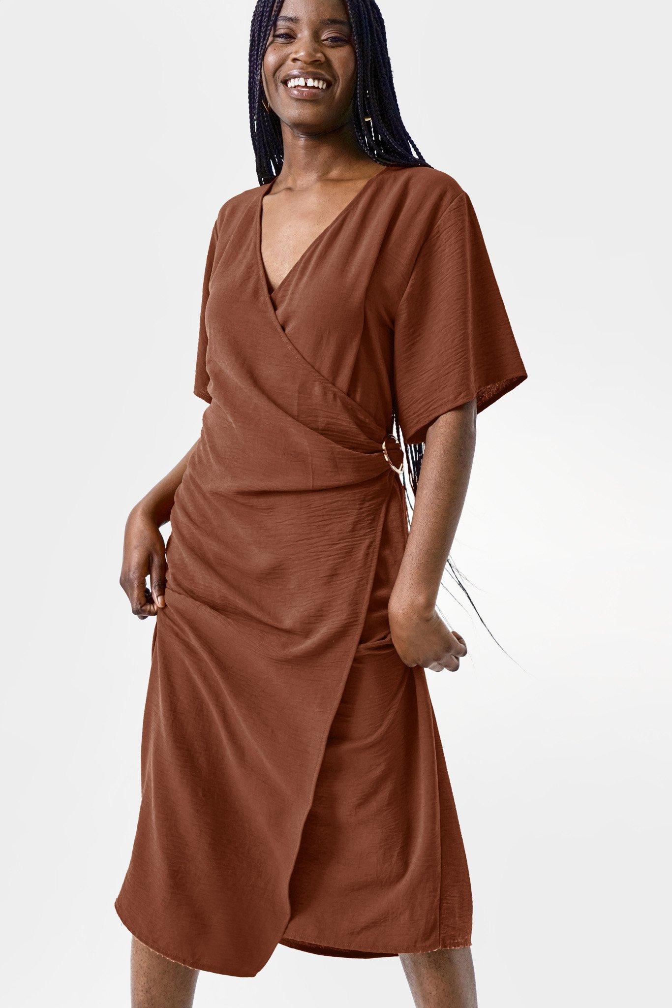 Fit And Flare Wrap Dress