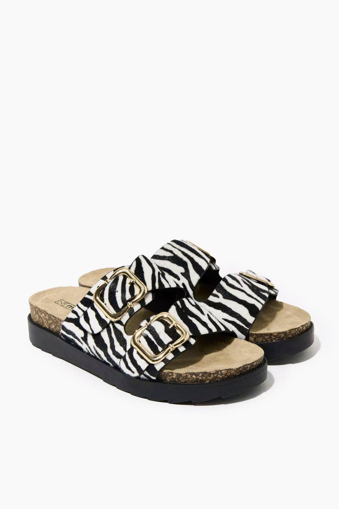 Zebra Print Double Buckle Slider