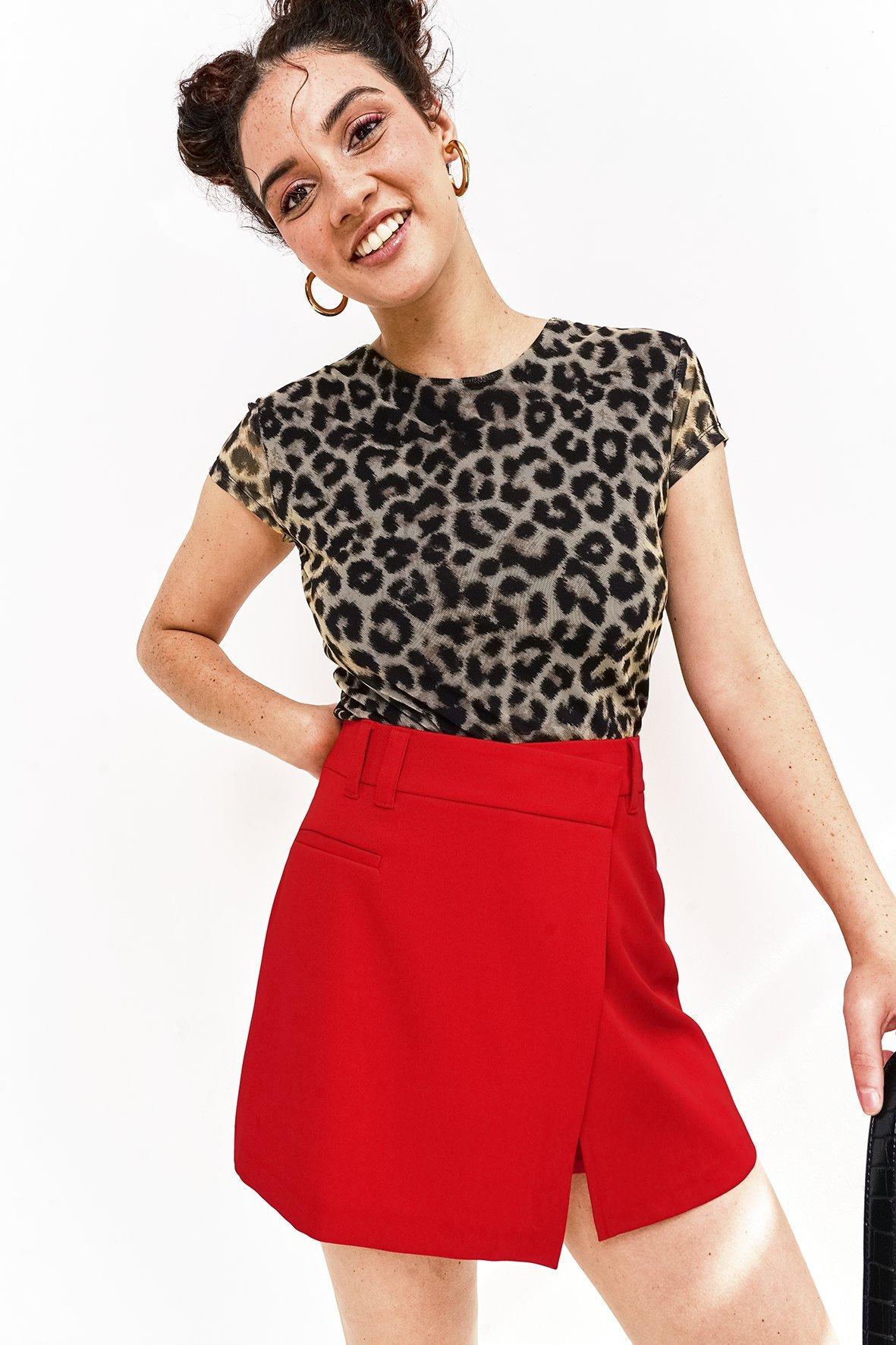 Leopard Print Mesh Top