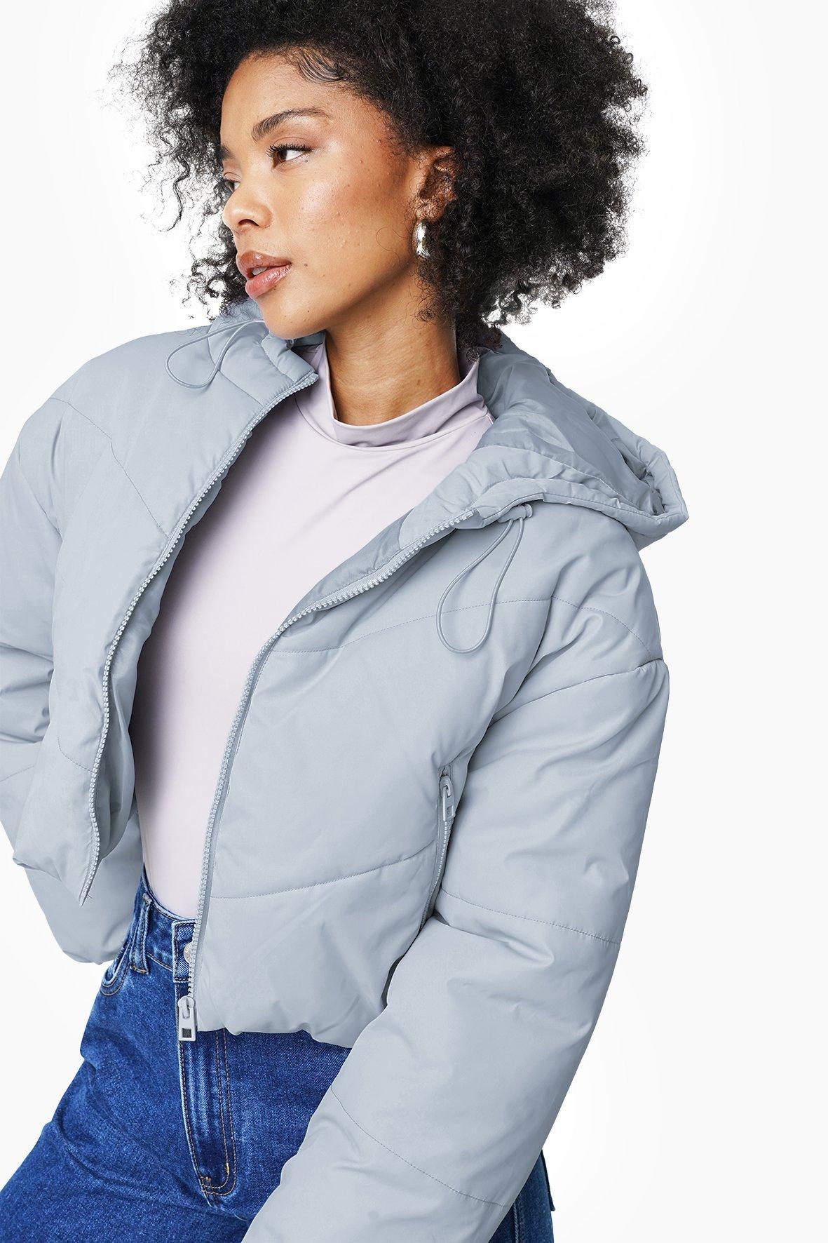 Cropped Hooded Puffer Jacket