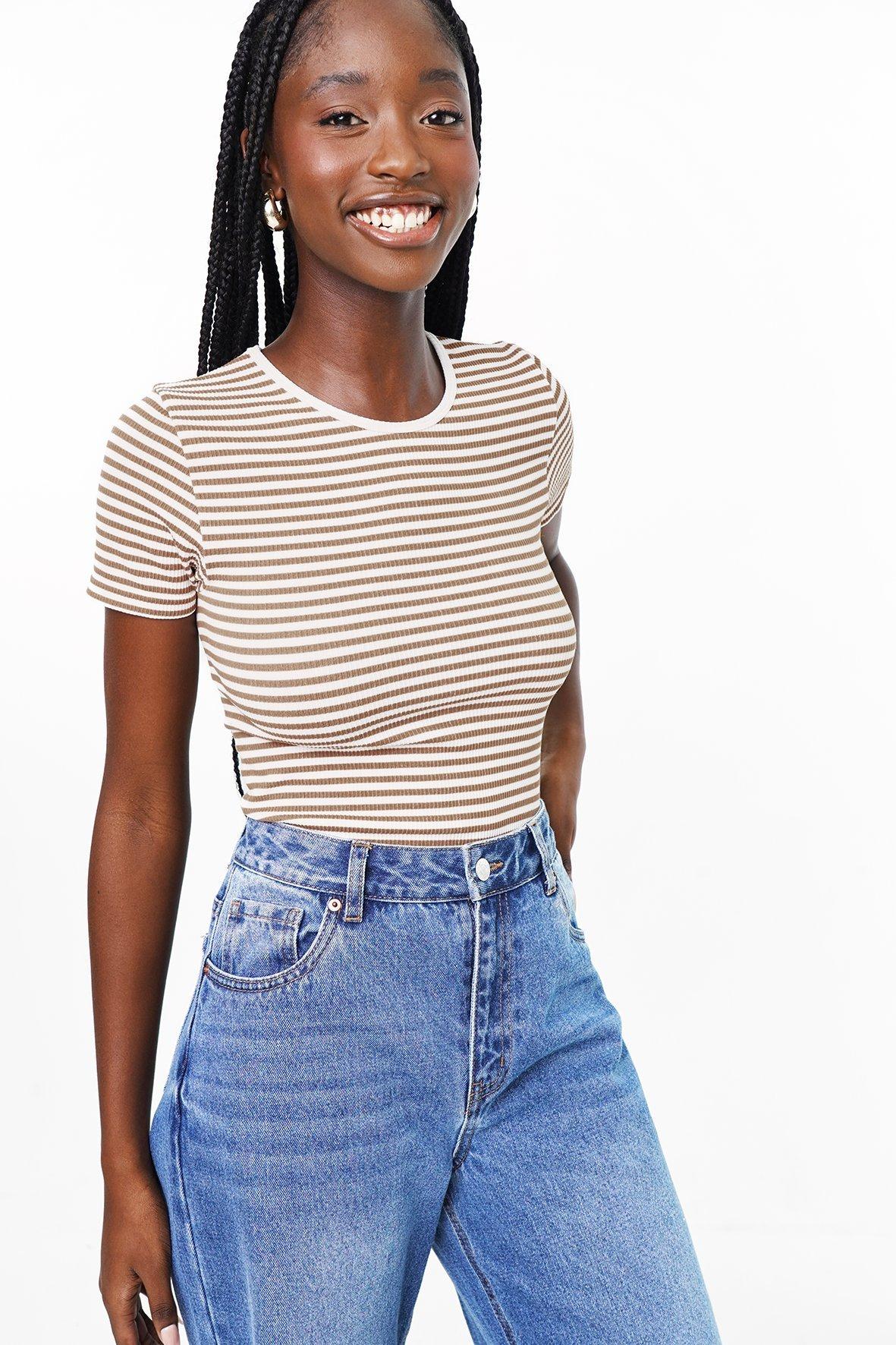 Seamless Stripe Fitted Top
