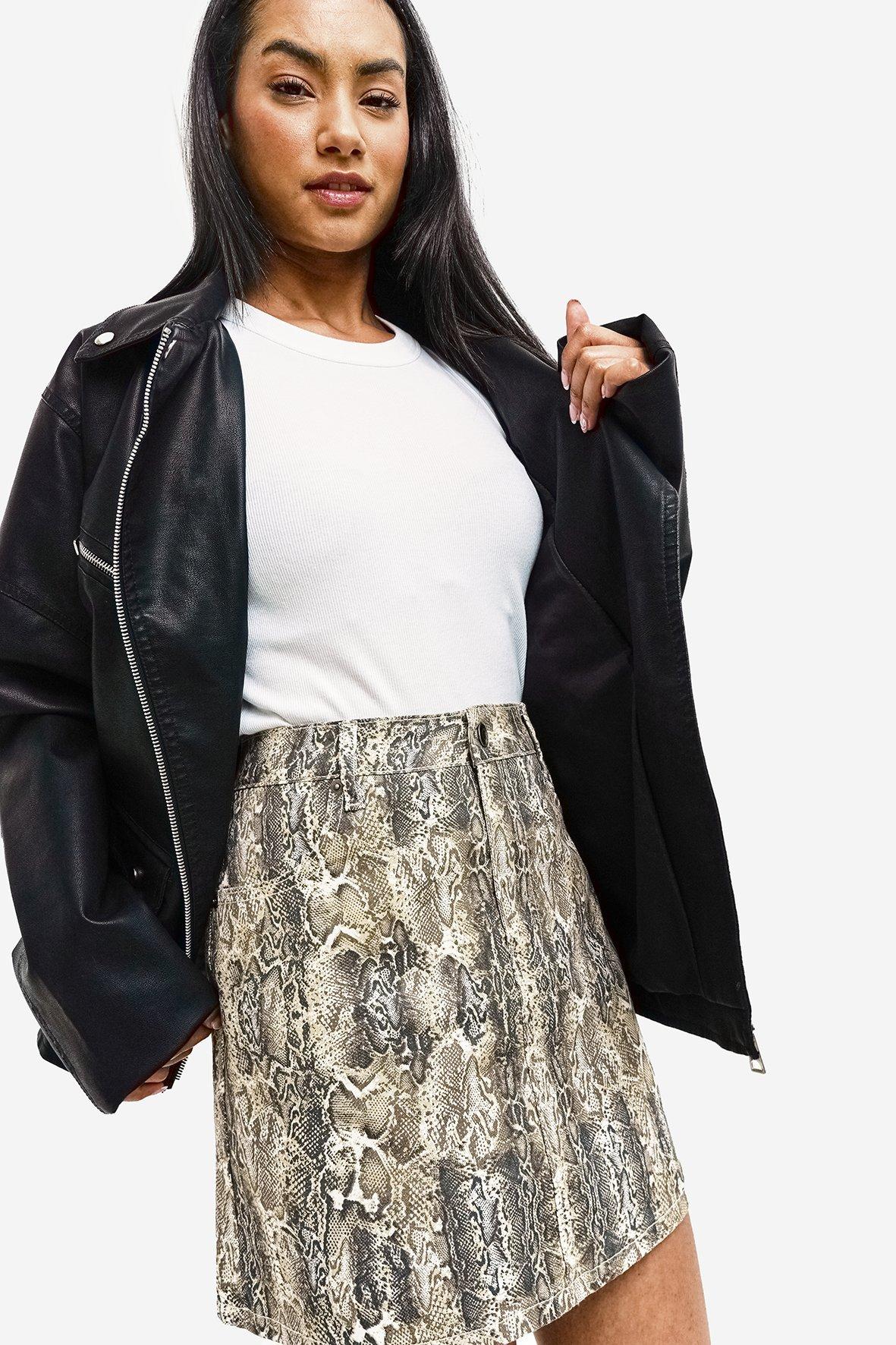 Oversized Pleather Biker Jacket