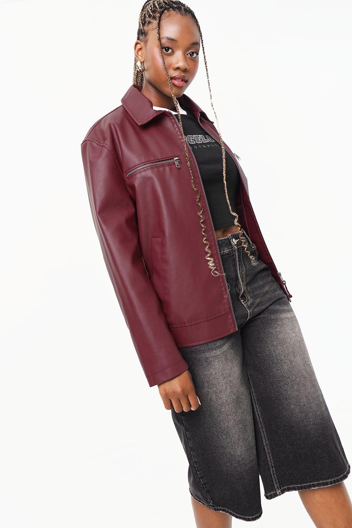 Pleather Biker Jacket