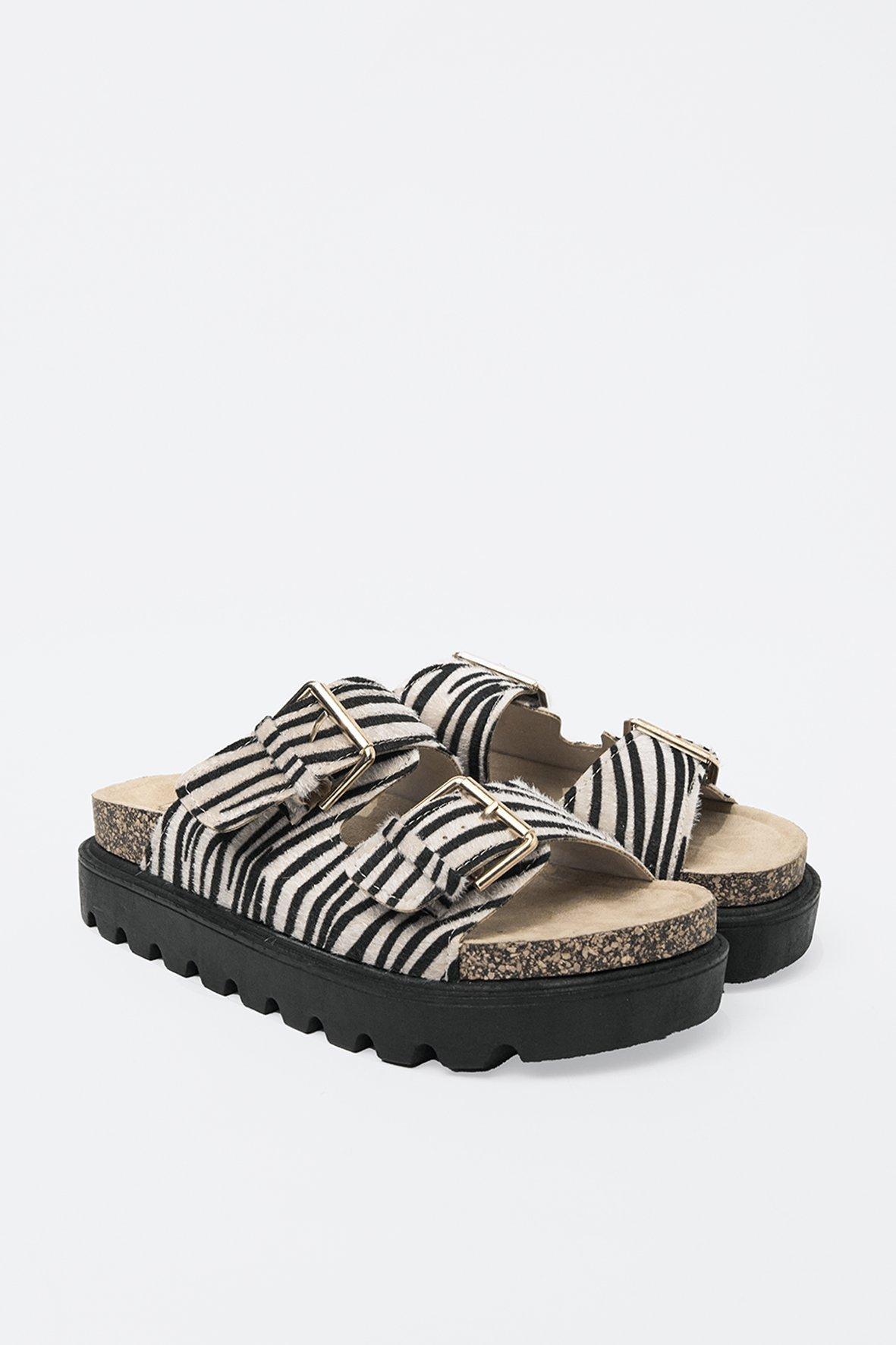 Zebra Print Double Buckle Slider