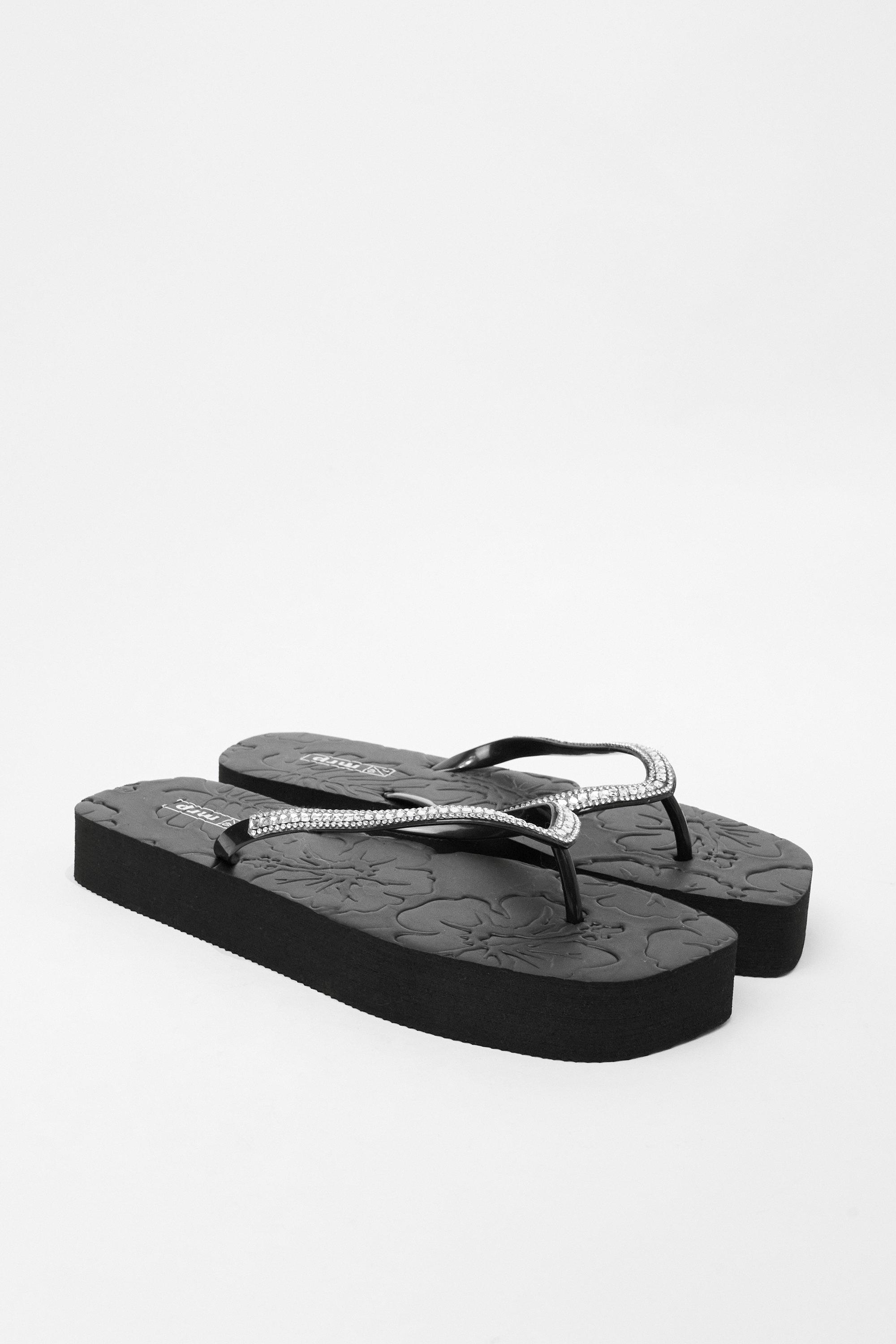 Embossed Bling Platform Slop