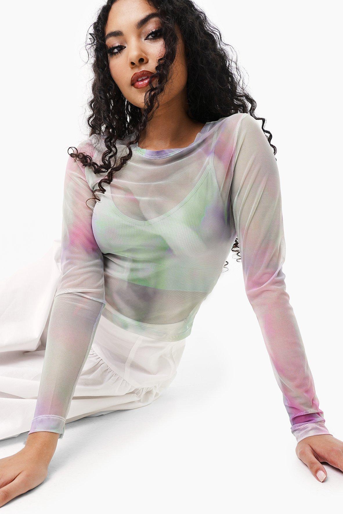 Long Sleeve Mesh Top