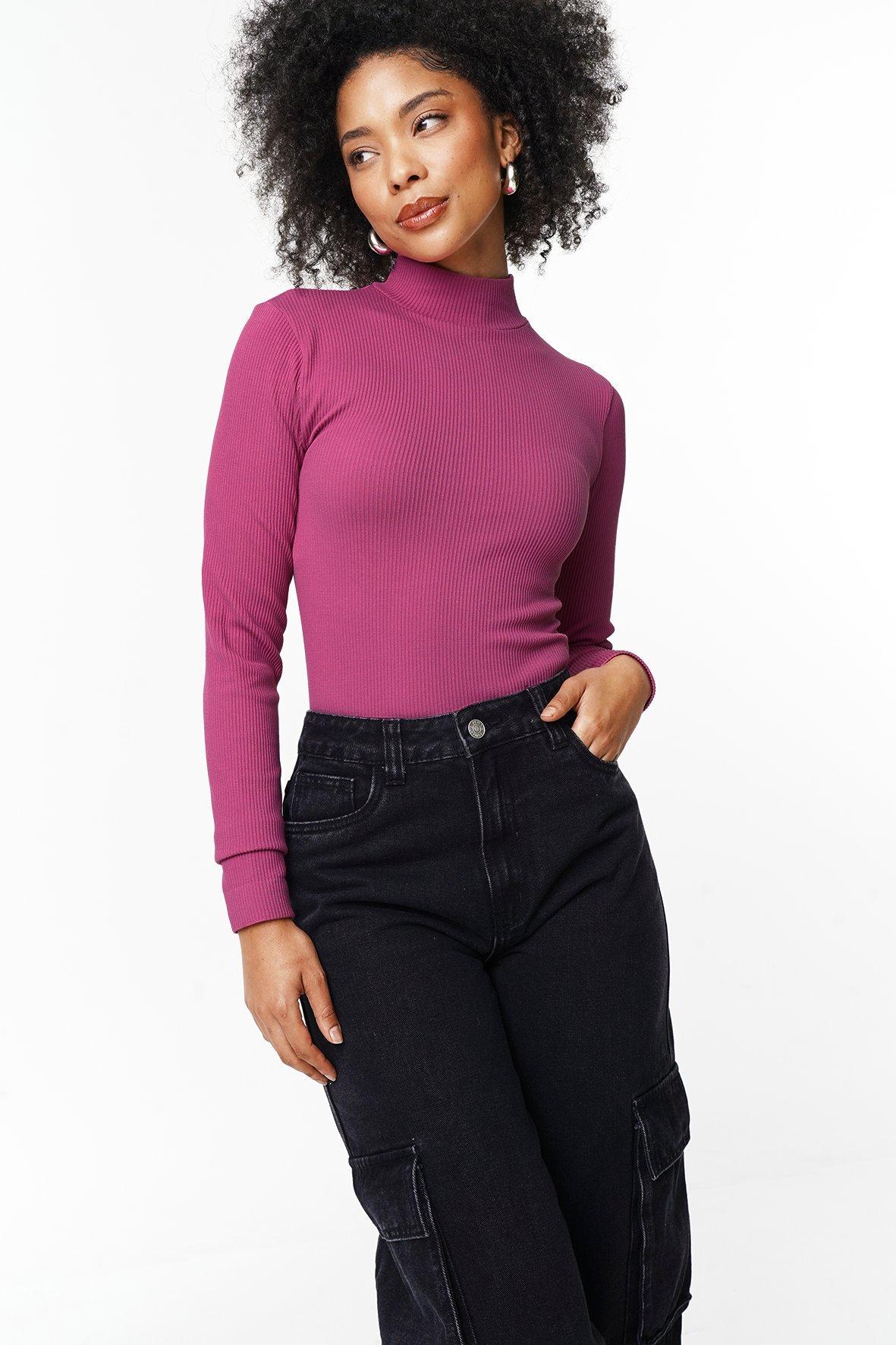 Seamless Long Sleeve Turtle Neck Top