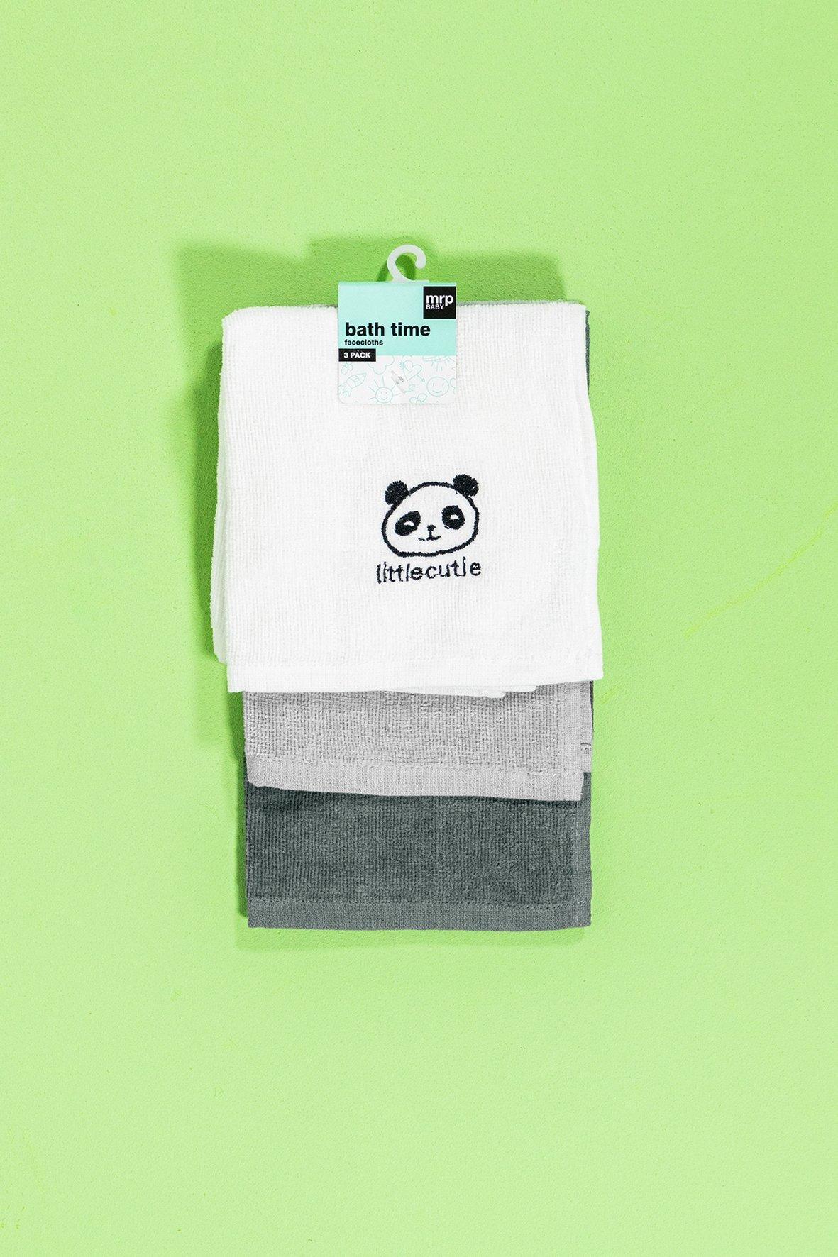 3 Pack Panda Face Cloths
