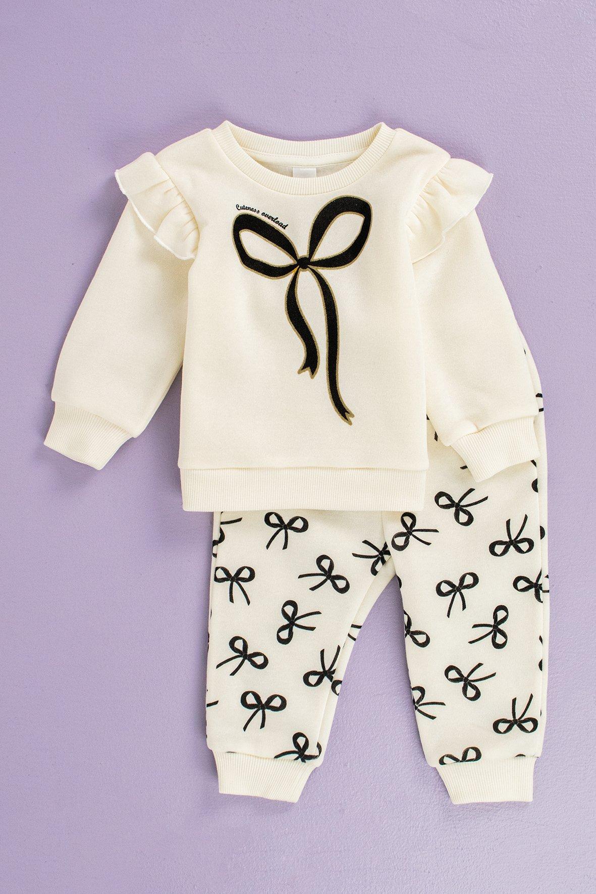 Bow Sweat Top And Joggers Set