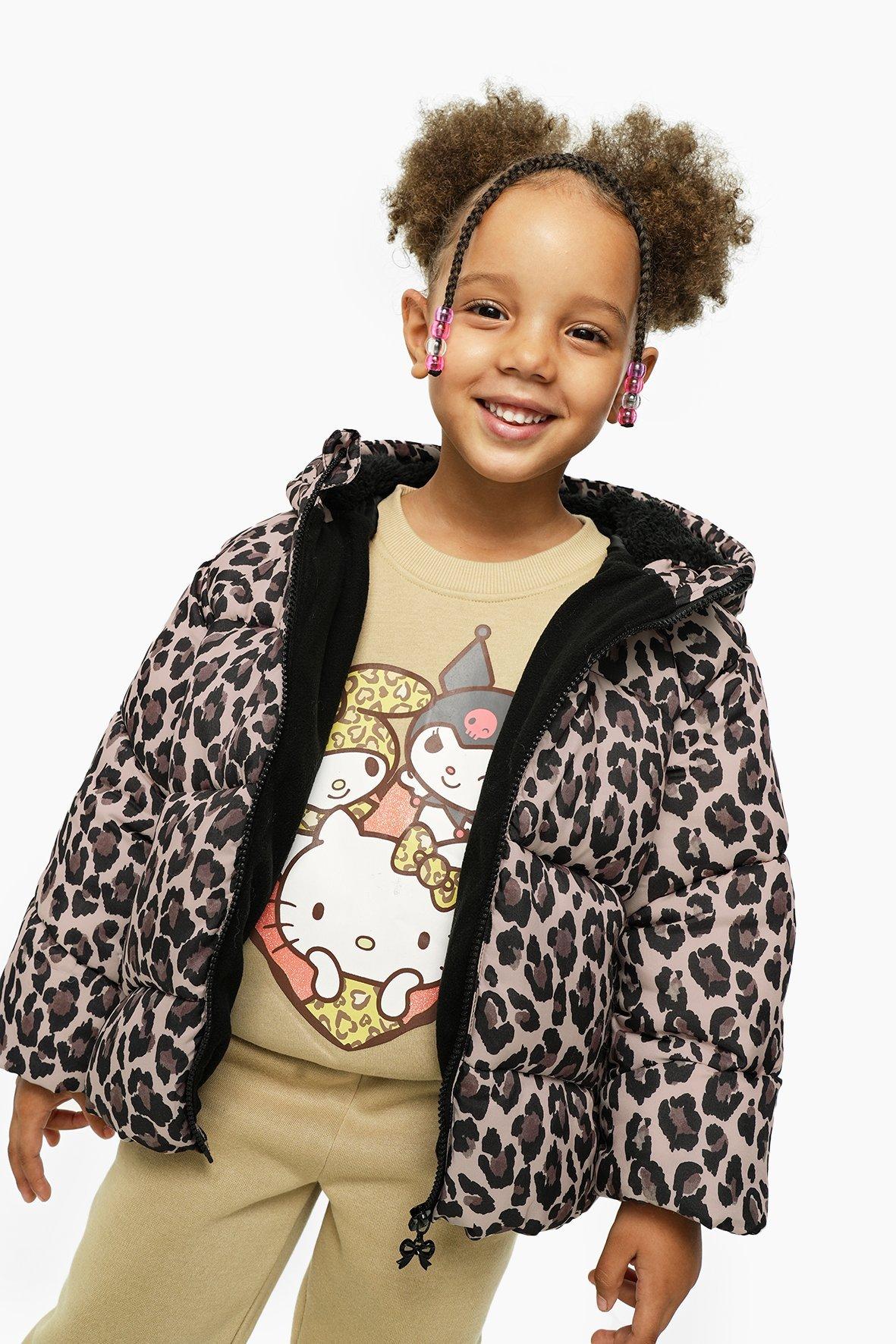 Leopard Print Hooded Puffer Jacket