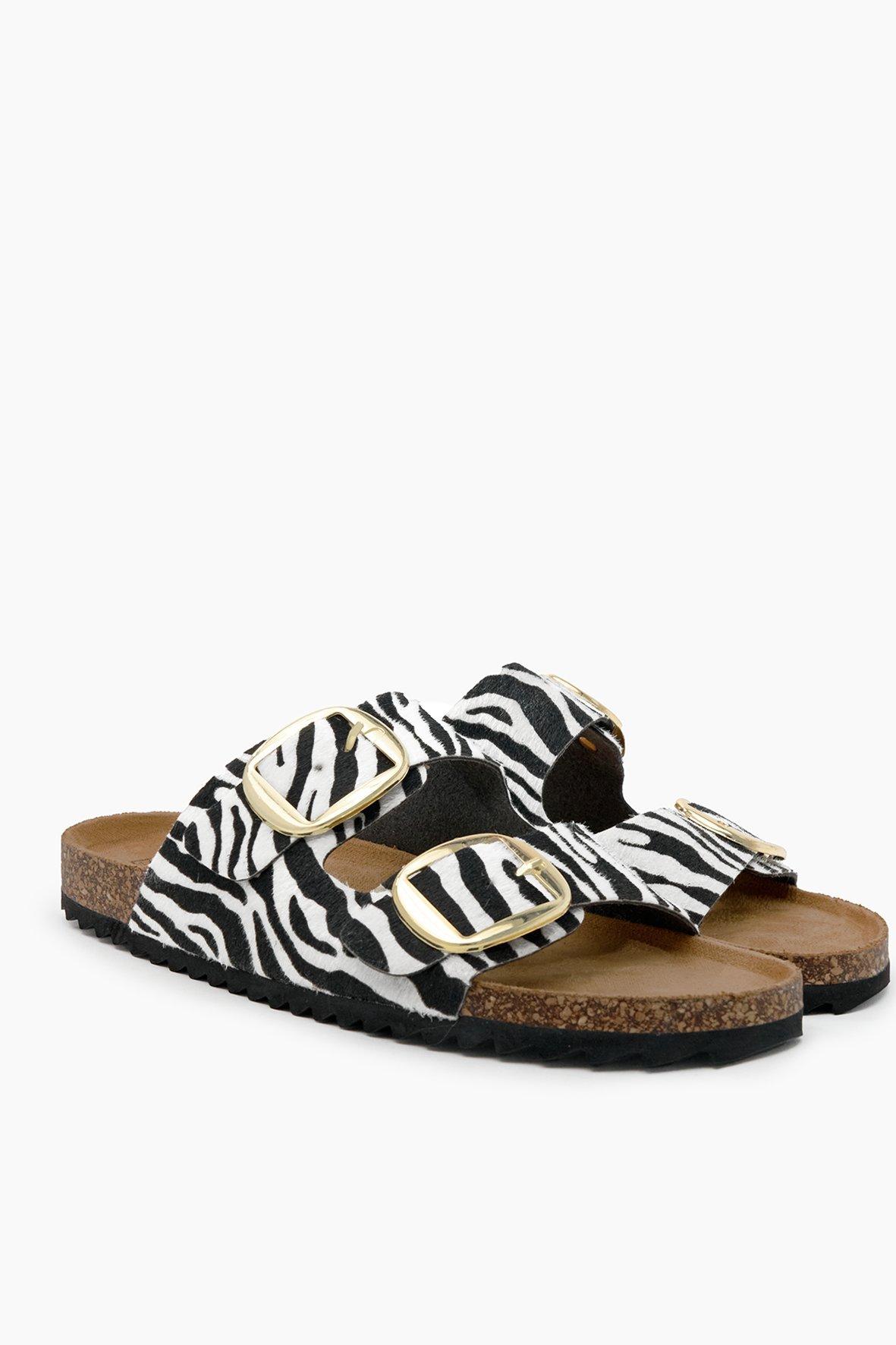 Zebra Double Buckle Slides