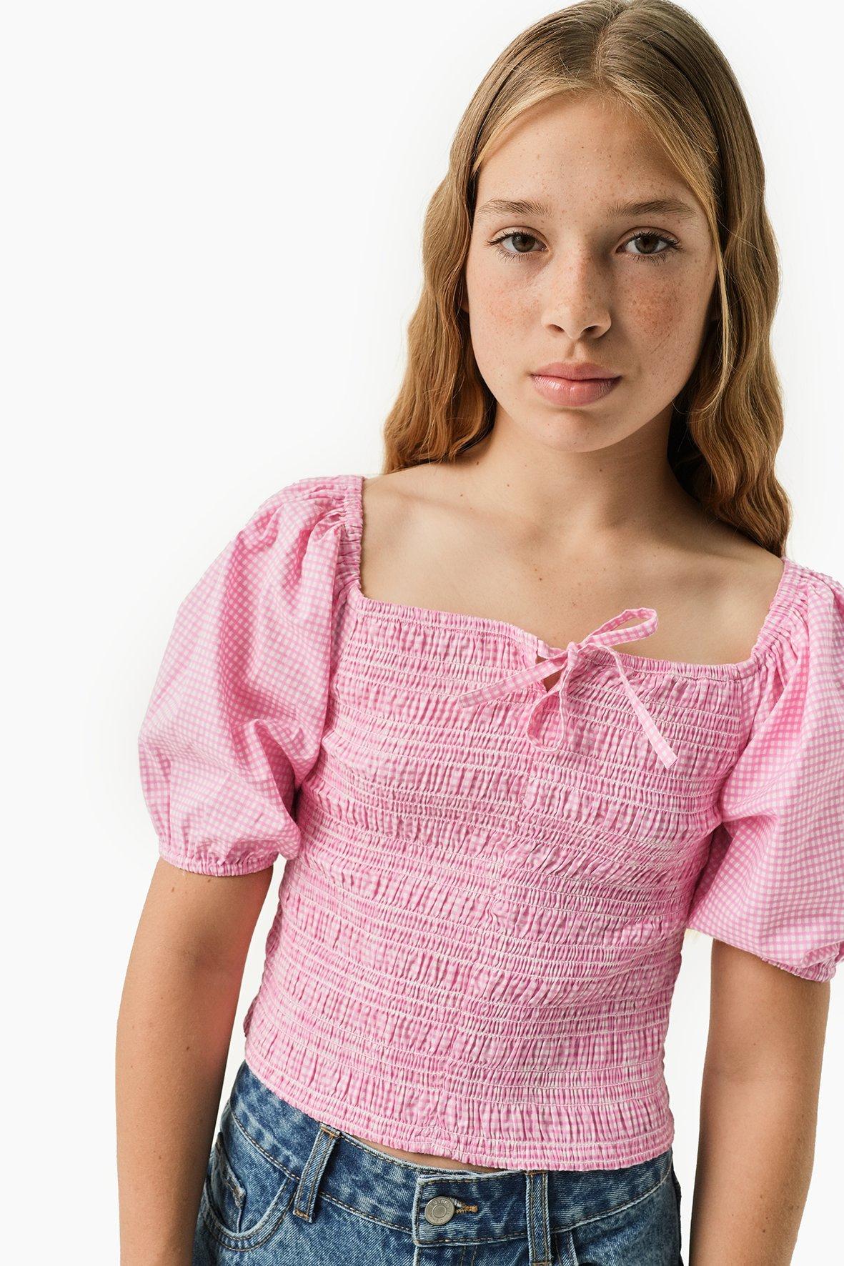 Short Sleeve Shirred Top