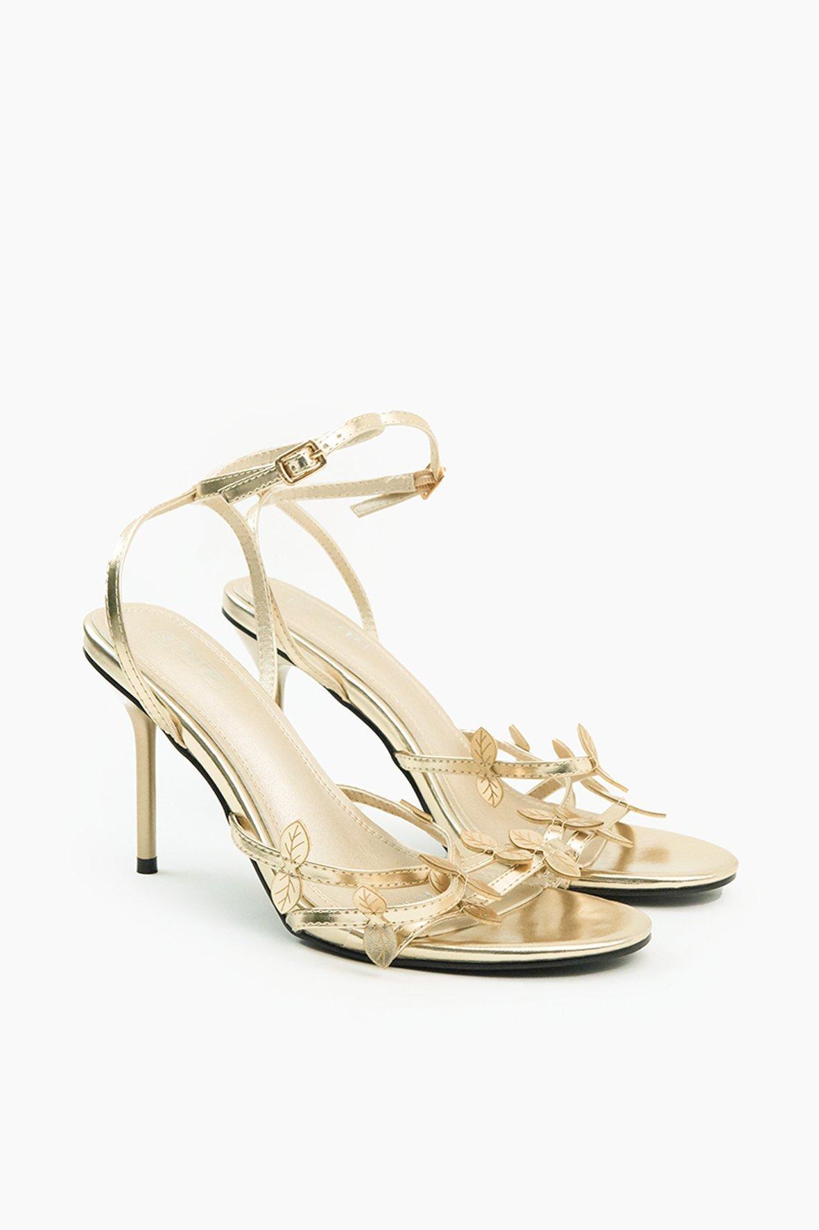 Leaf Corsage Stiletto Heel