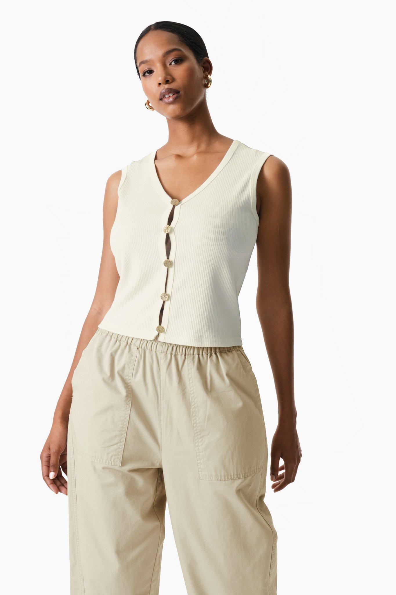 Button Down Tank Top