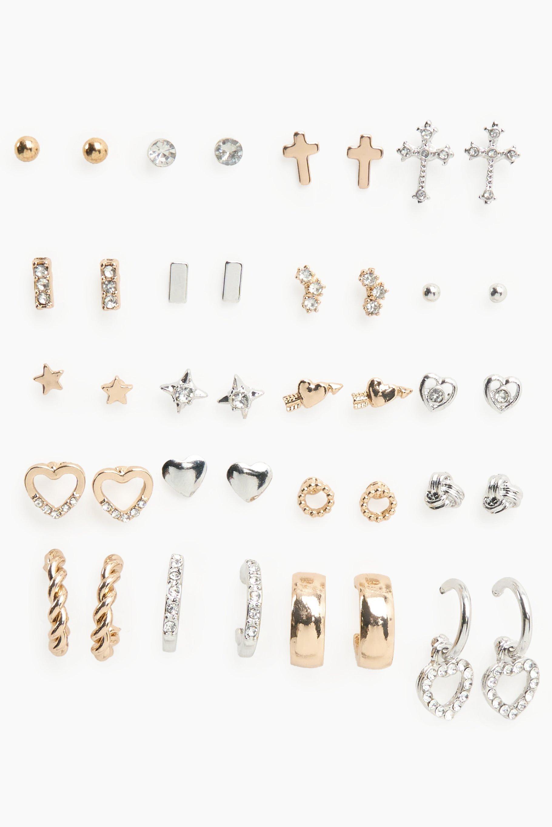 20 Pack Stud And Hoop Earrings
