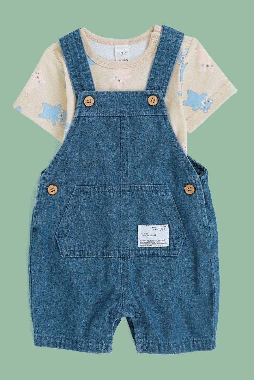 Dungaree And Tee Set