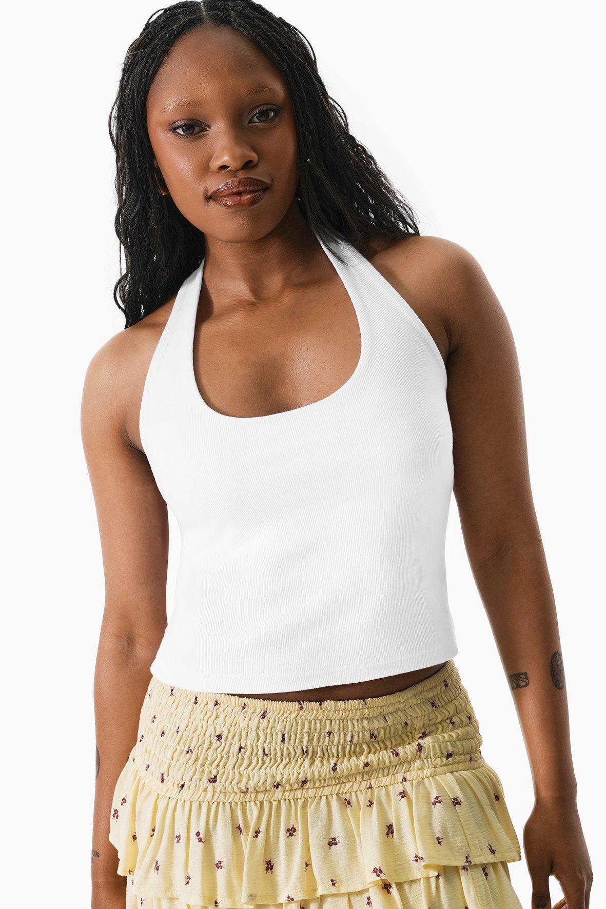 Ribbed Halter Neck Top