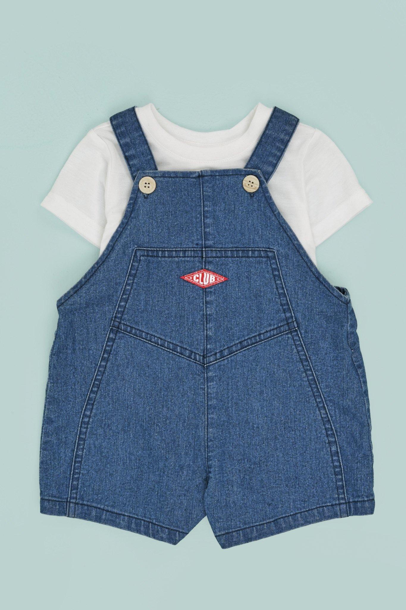 Denim Dungaree And T-shirt Set