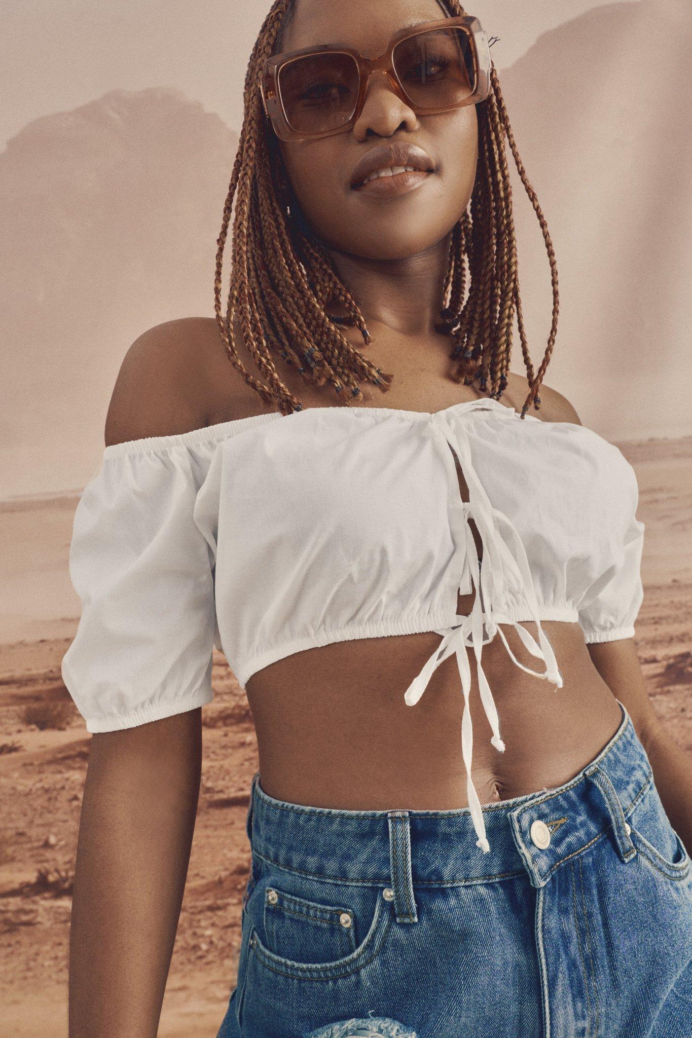 Open Front Poplin Top