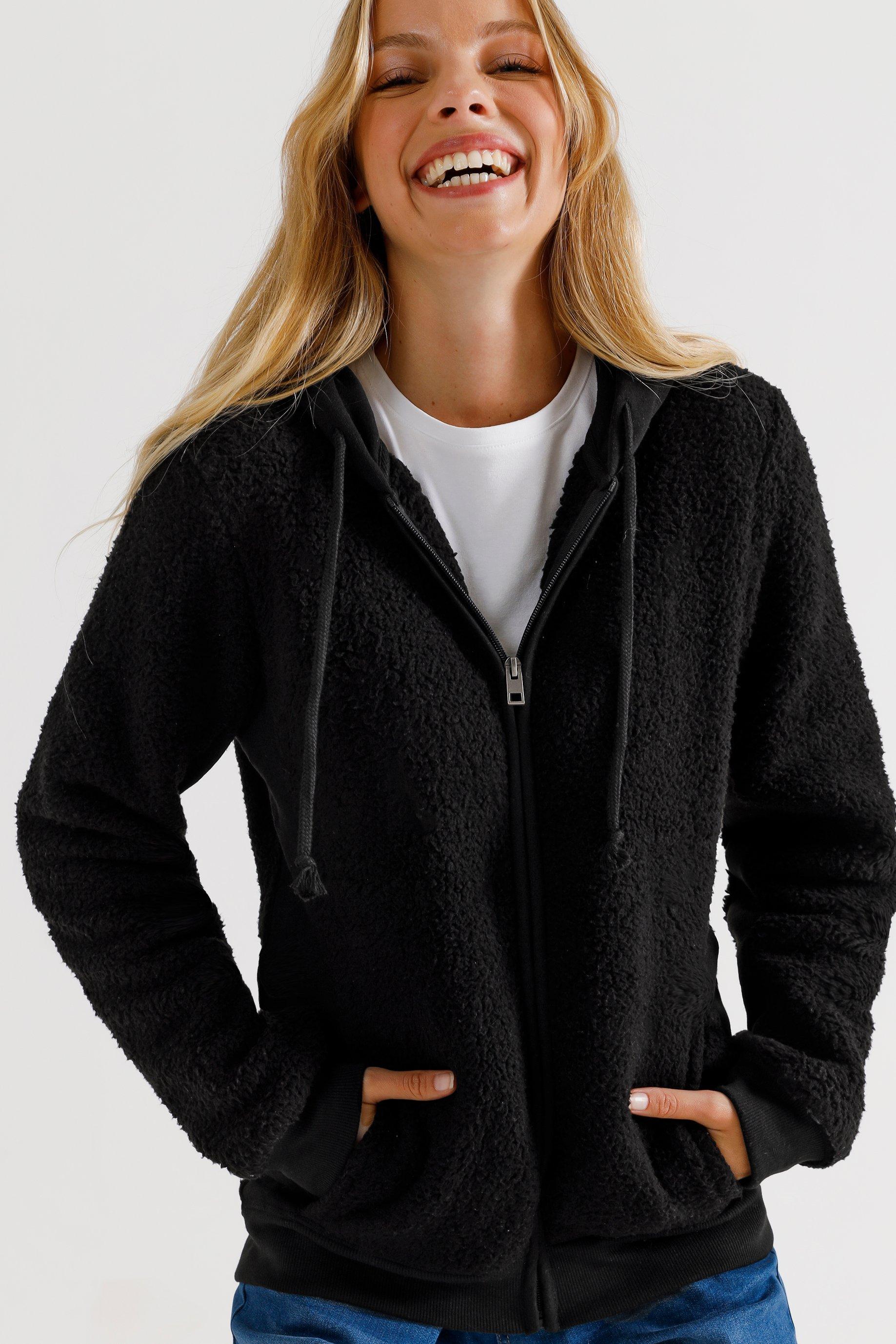 Textured Zip Through Hoodie