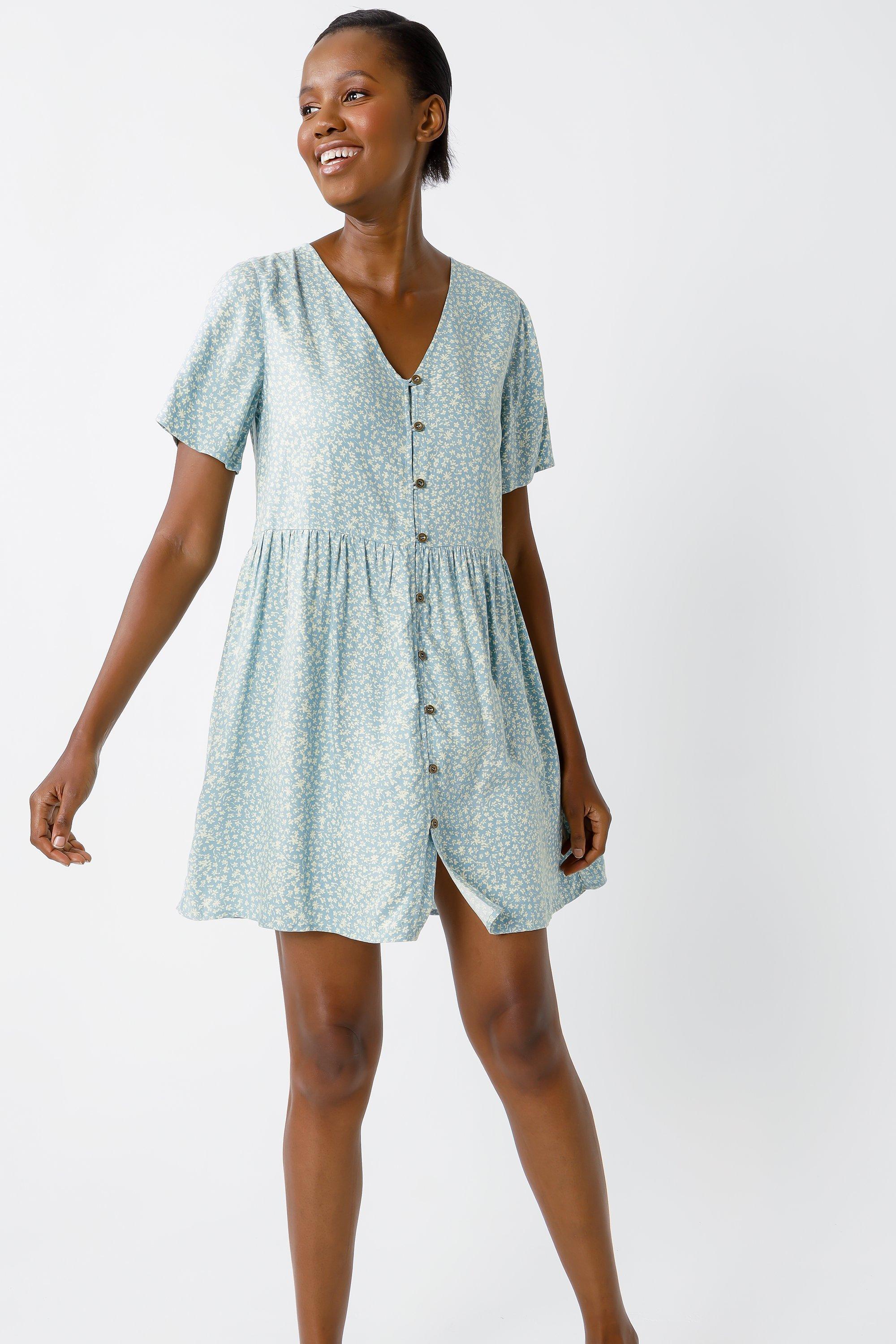 Floral Tiered Shirt Dress