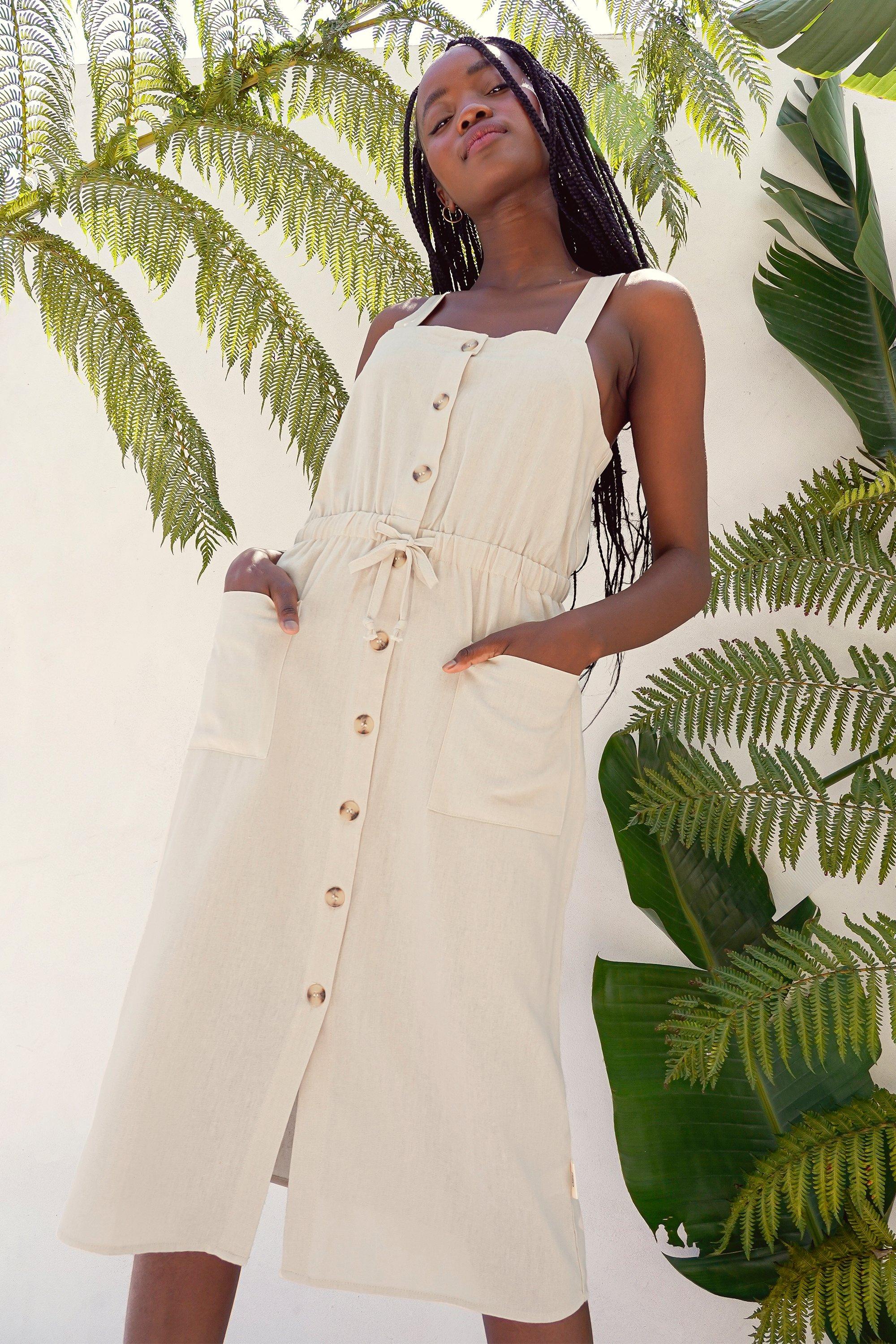 Linen Button Up Dress