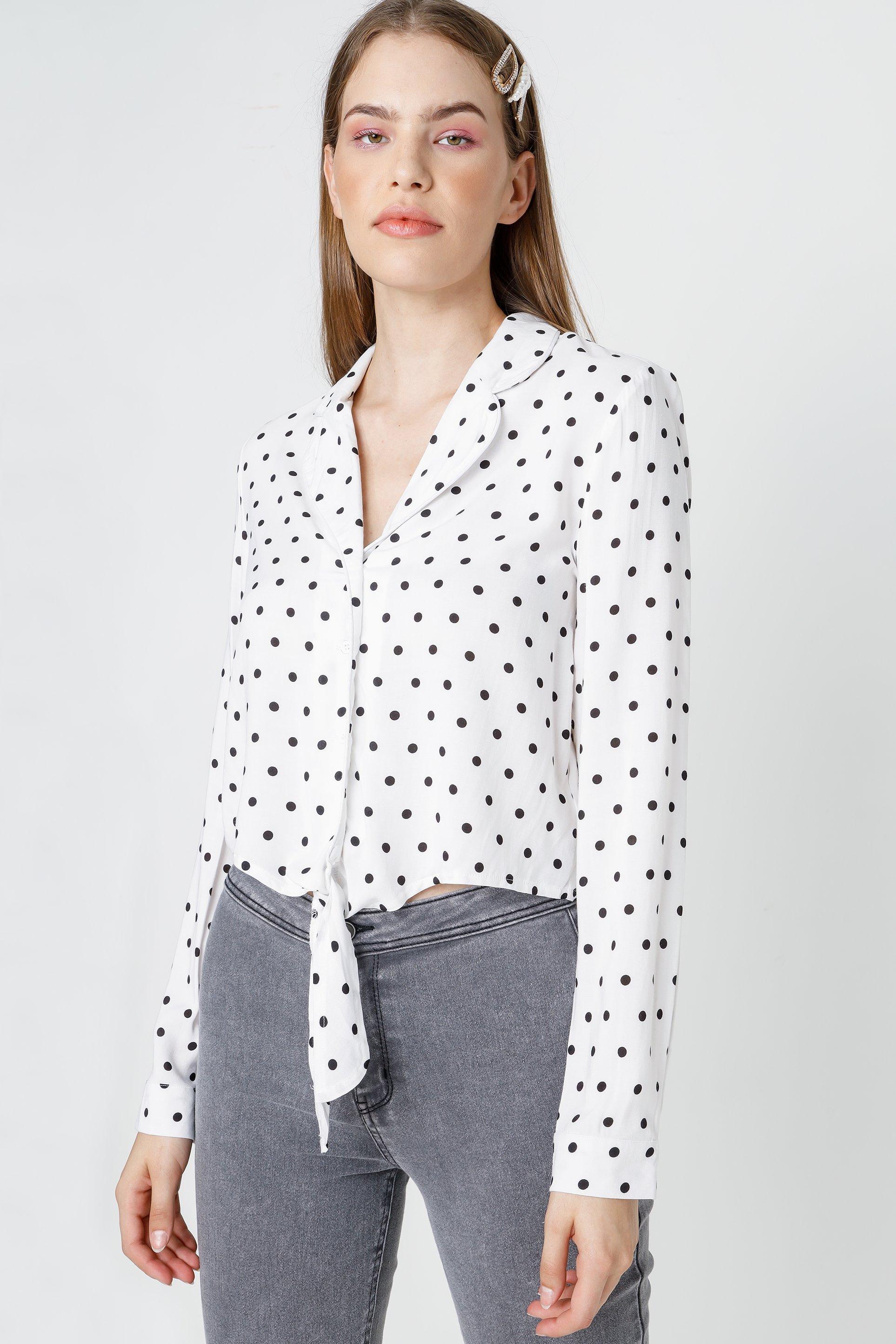 Pattern Tie Front Shirt