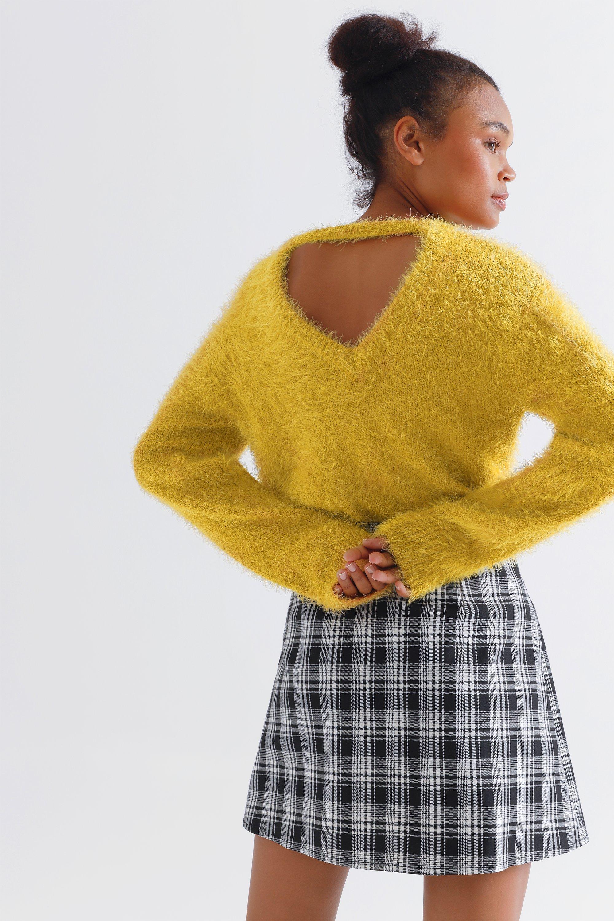 Fluffy Cut Out Pullover