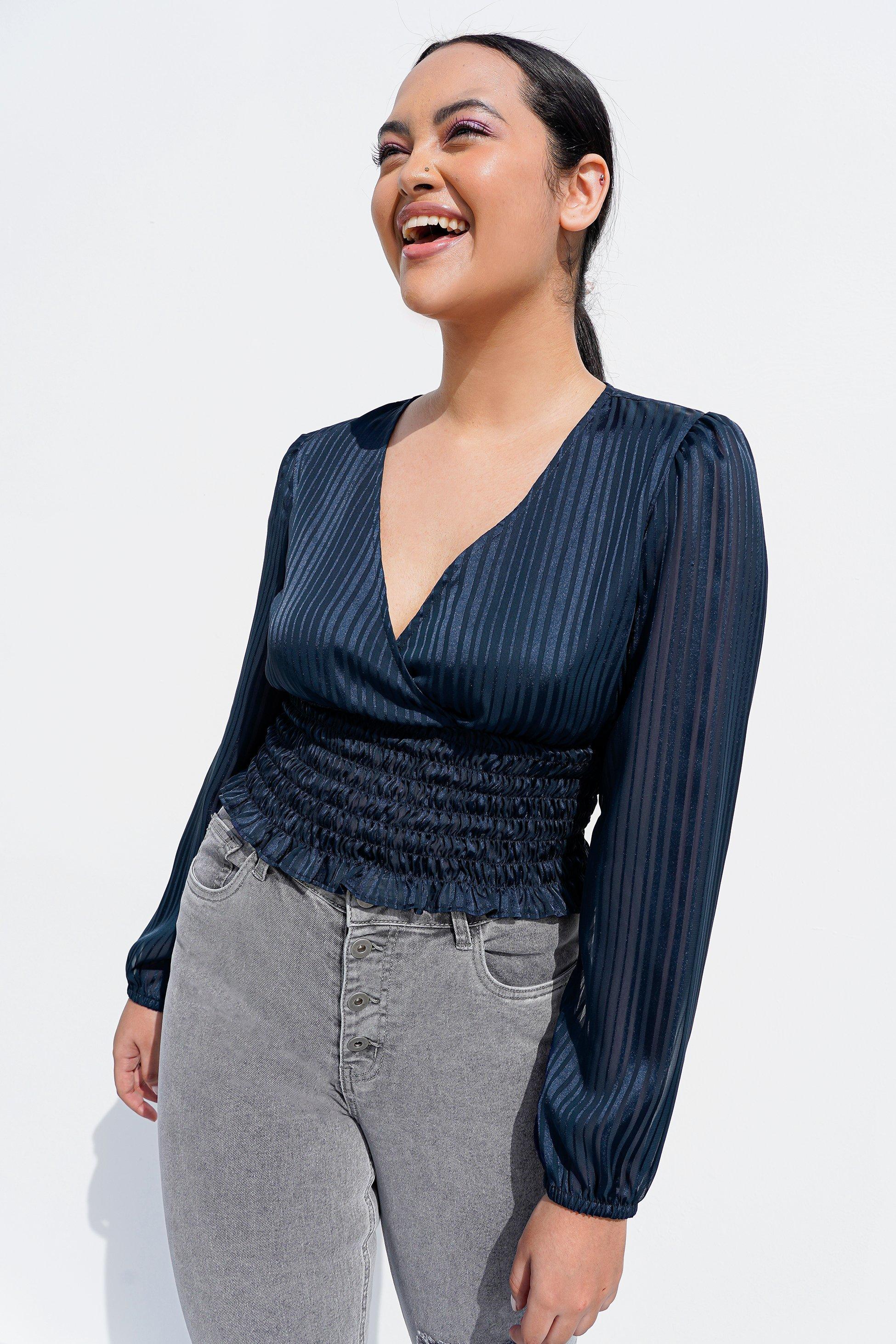 Satin Shirred Top