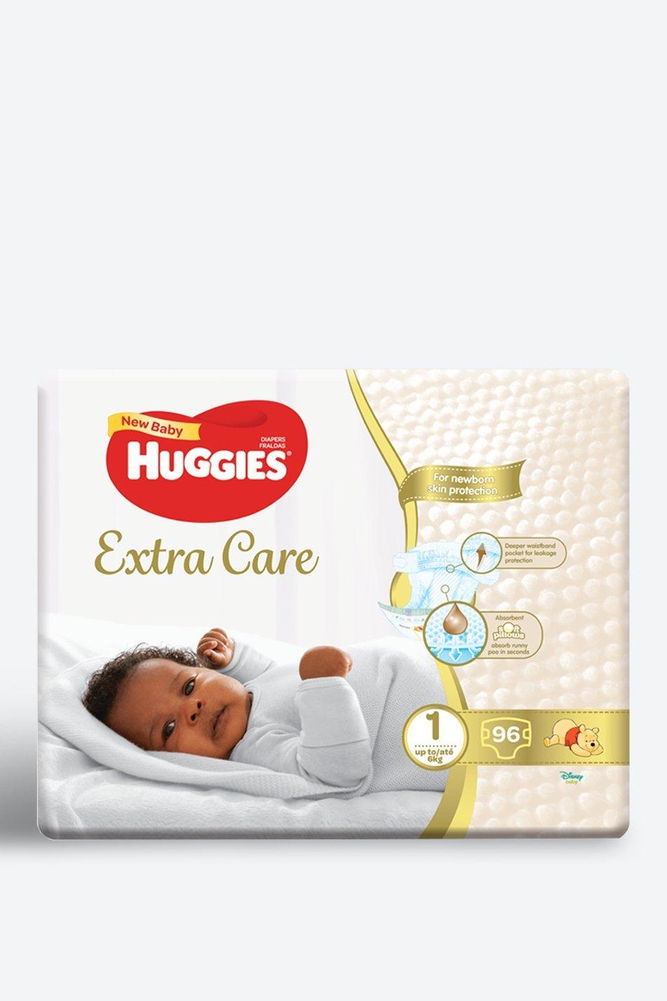 Huggies Extra Care Size 1 Nappies 96