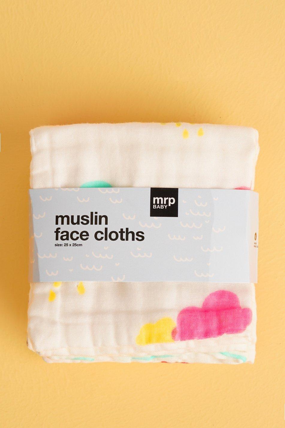 MRP Baby Muslin Face Cloths 4 Pack