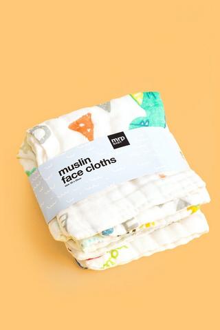 MRP Baby Muslin Face Cloths 4 Pack