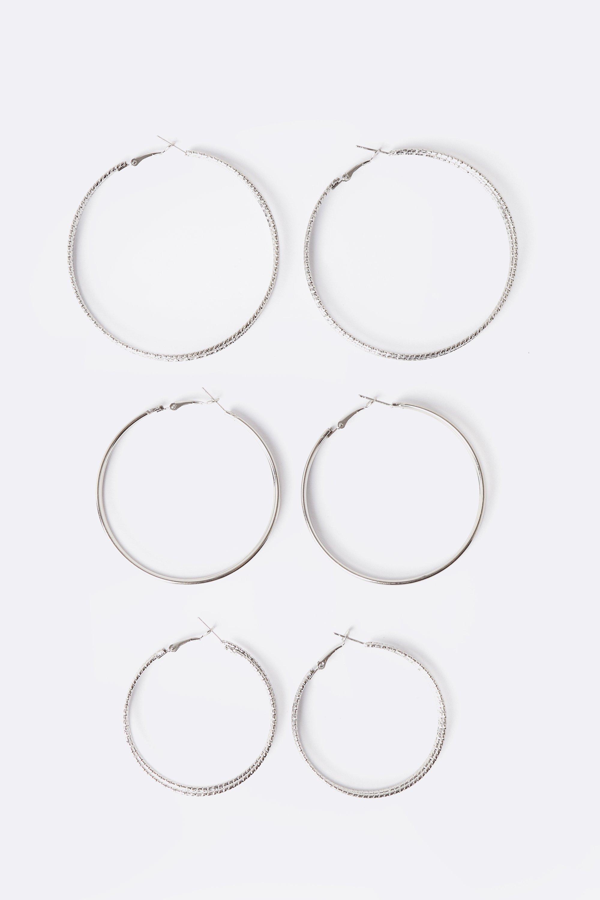 3 Pack Hoop Earring Set