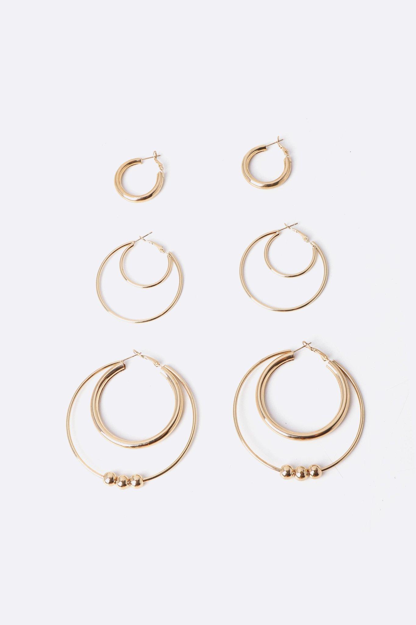 3 Pack Hoop Earrings