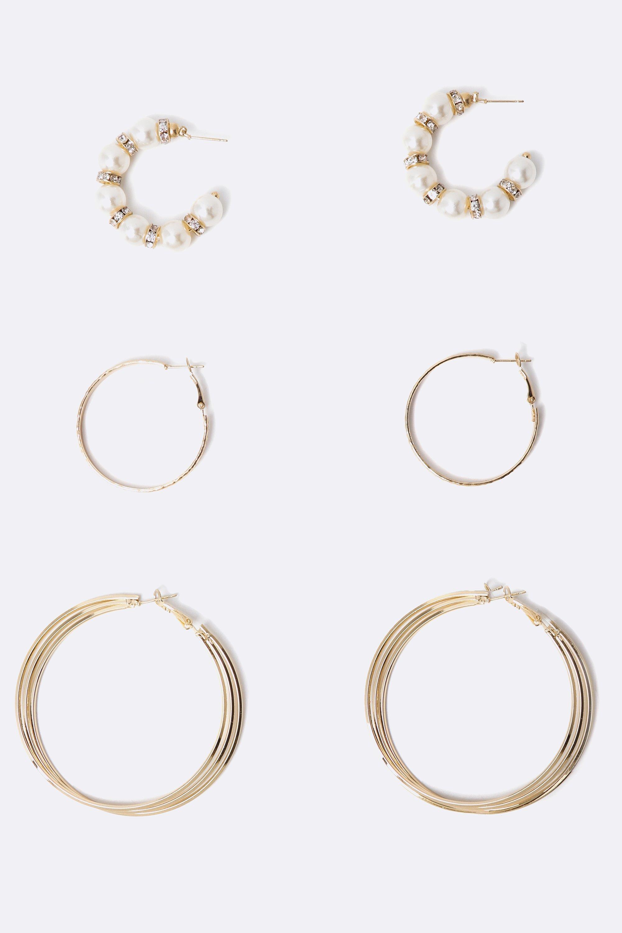 3 Pack Hoop Earrings