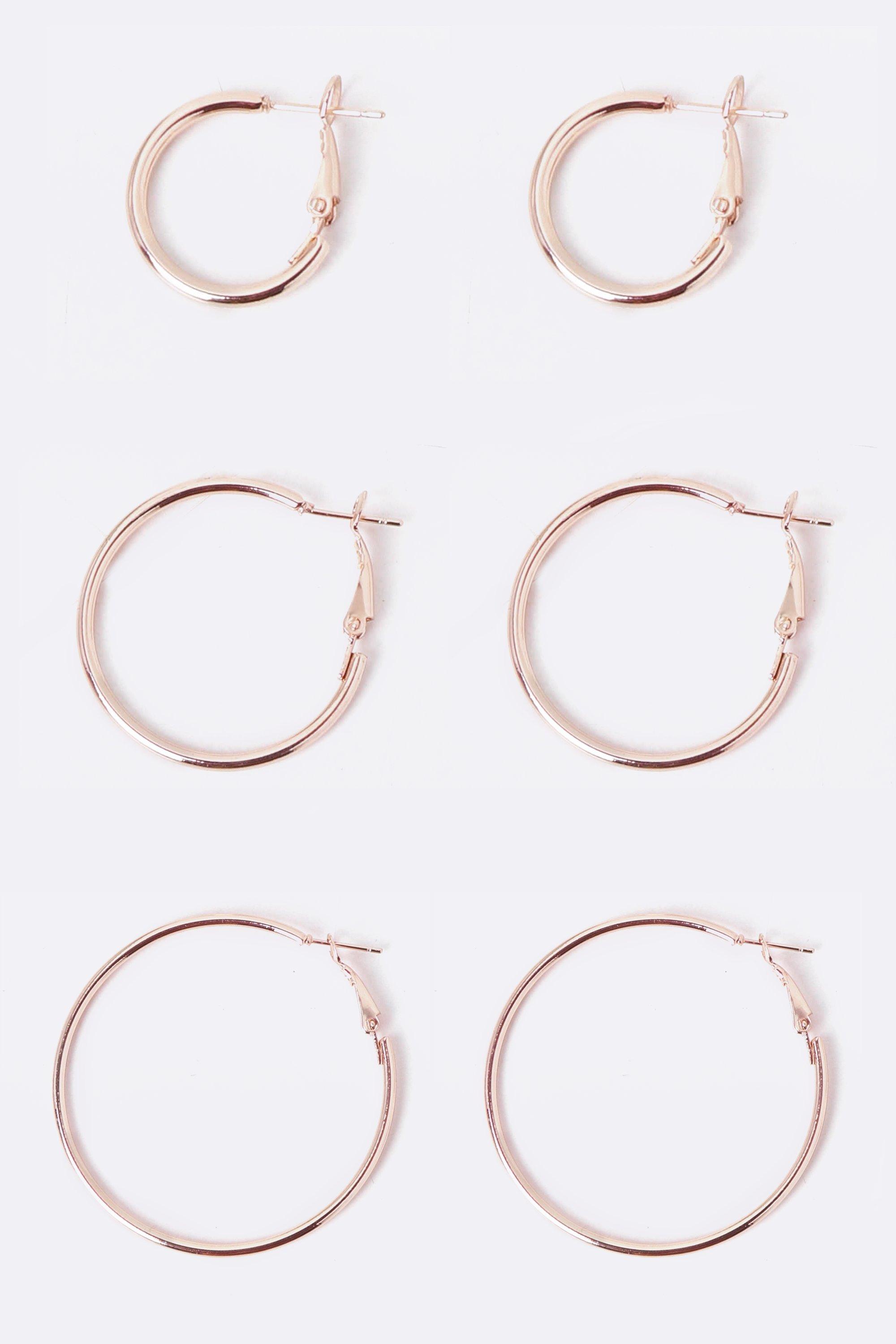 3 Pack Hoop Earrings