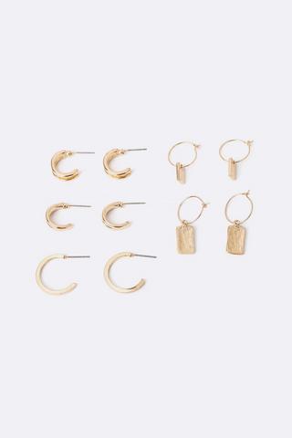 5 Pack Hoop Earrings