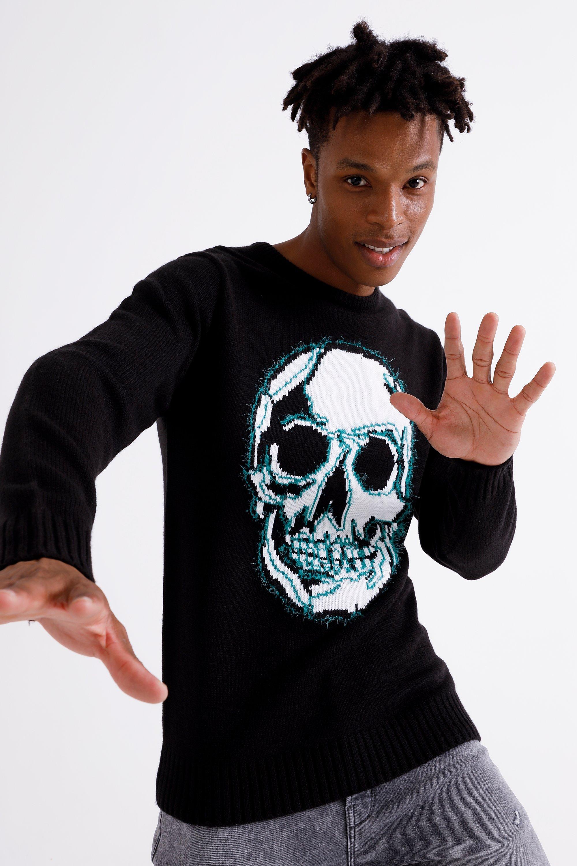 Graphic Print Knit Pullover