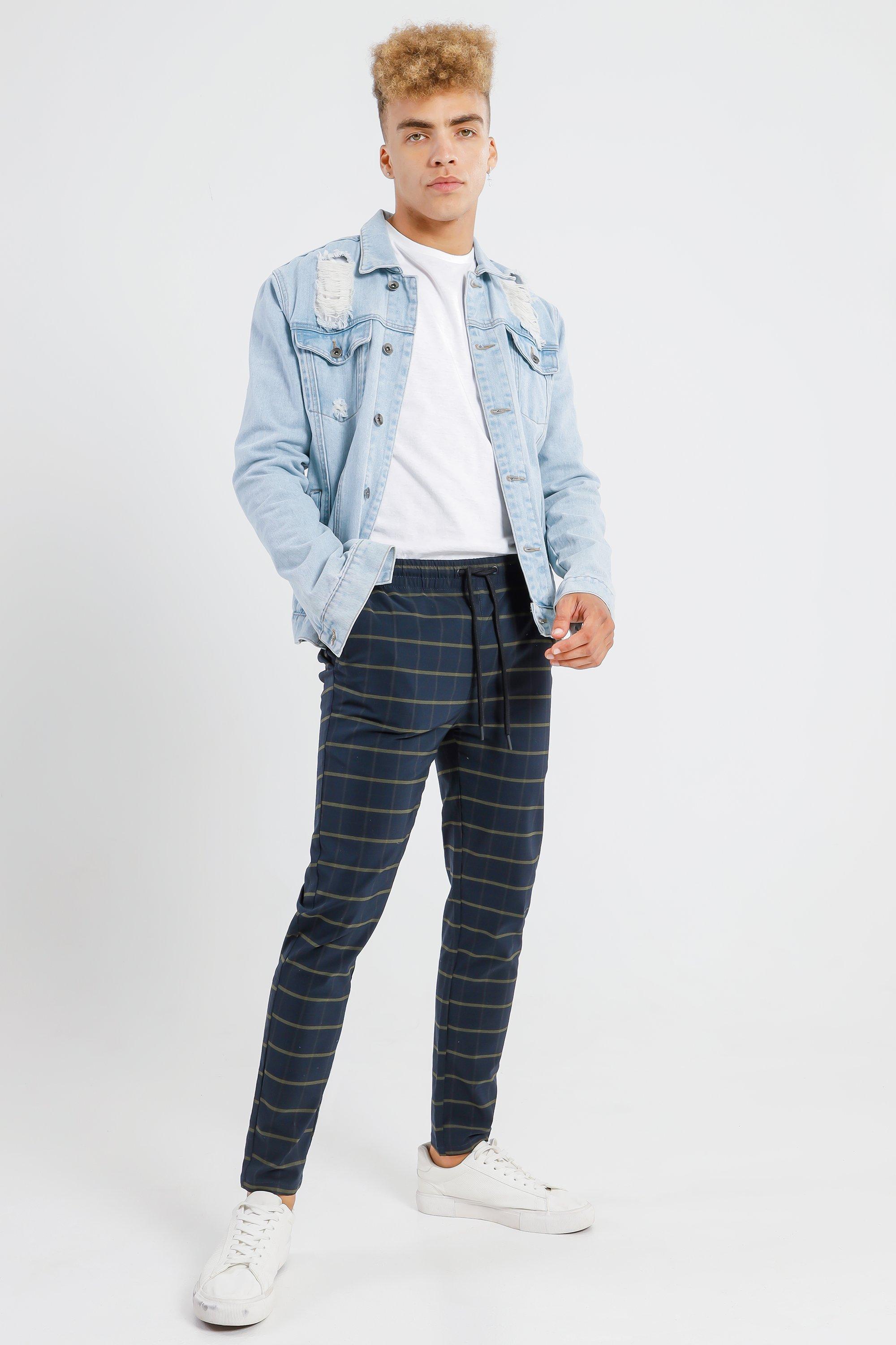 Skinny Fit Check Pants