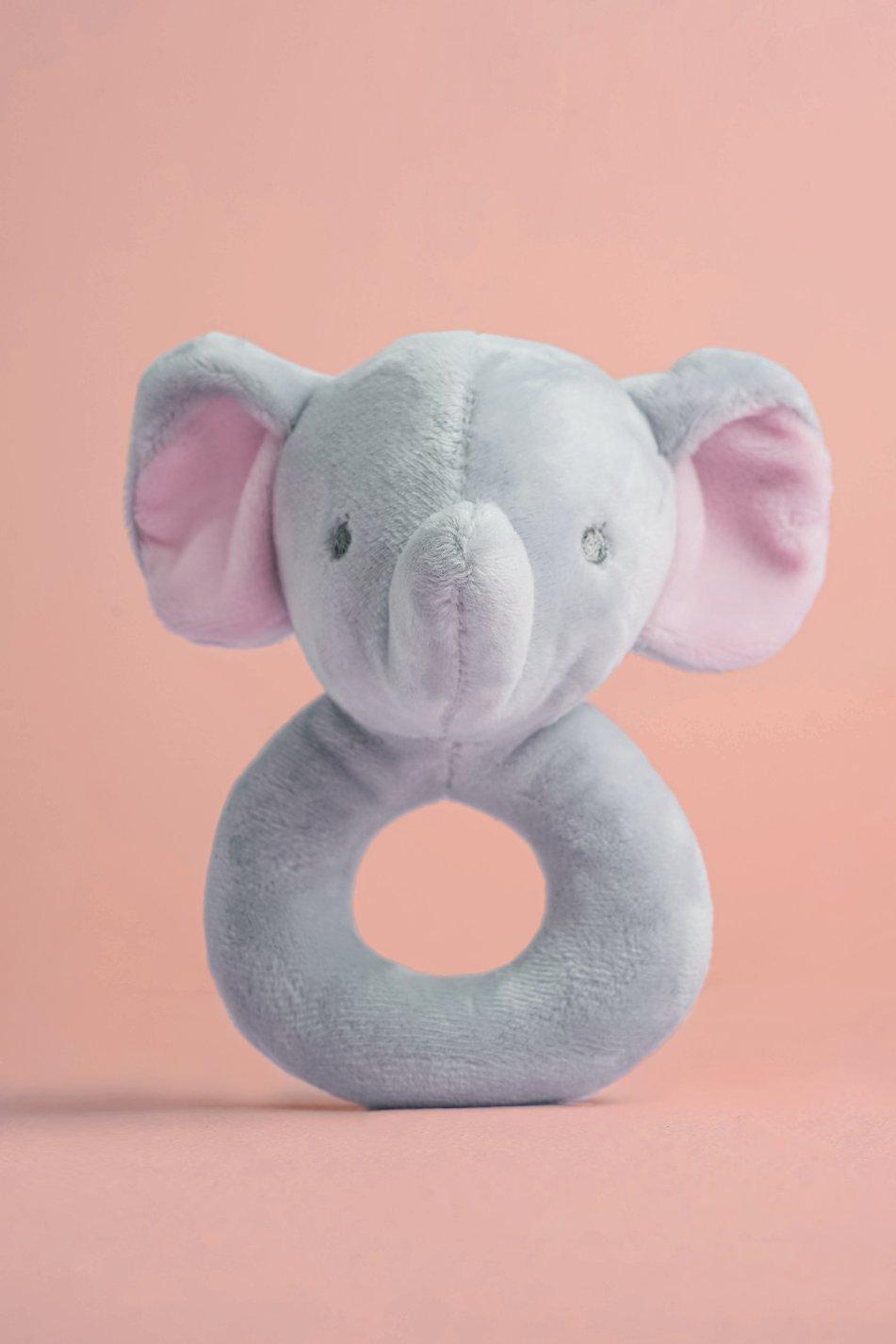 Soft Round Elephant Rattle