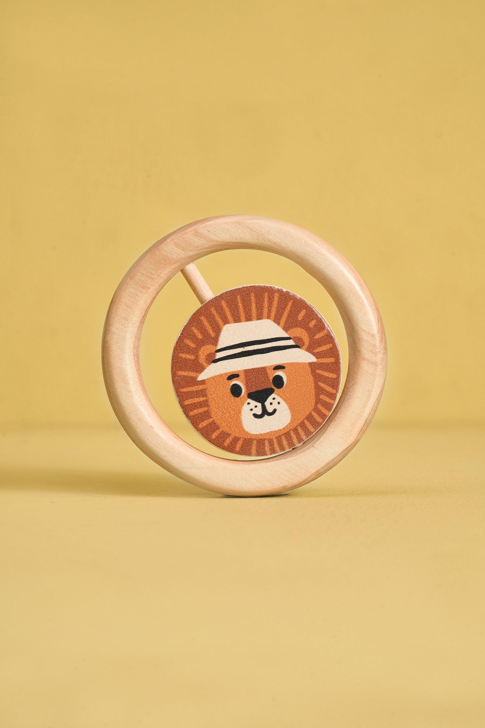 Wooden Lion Rattle